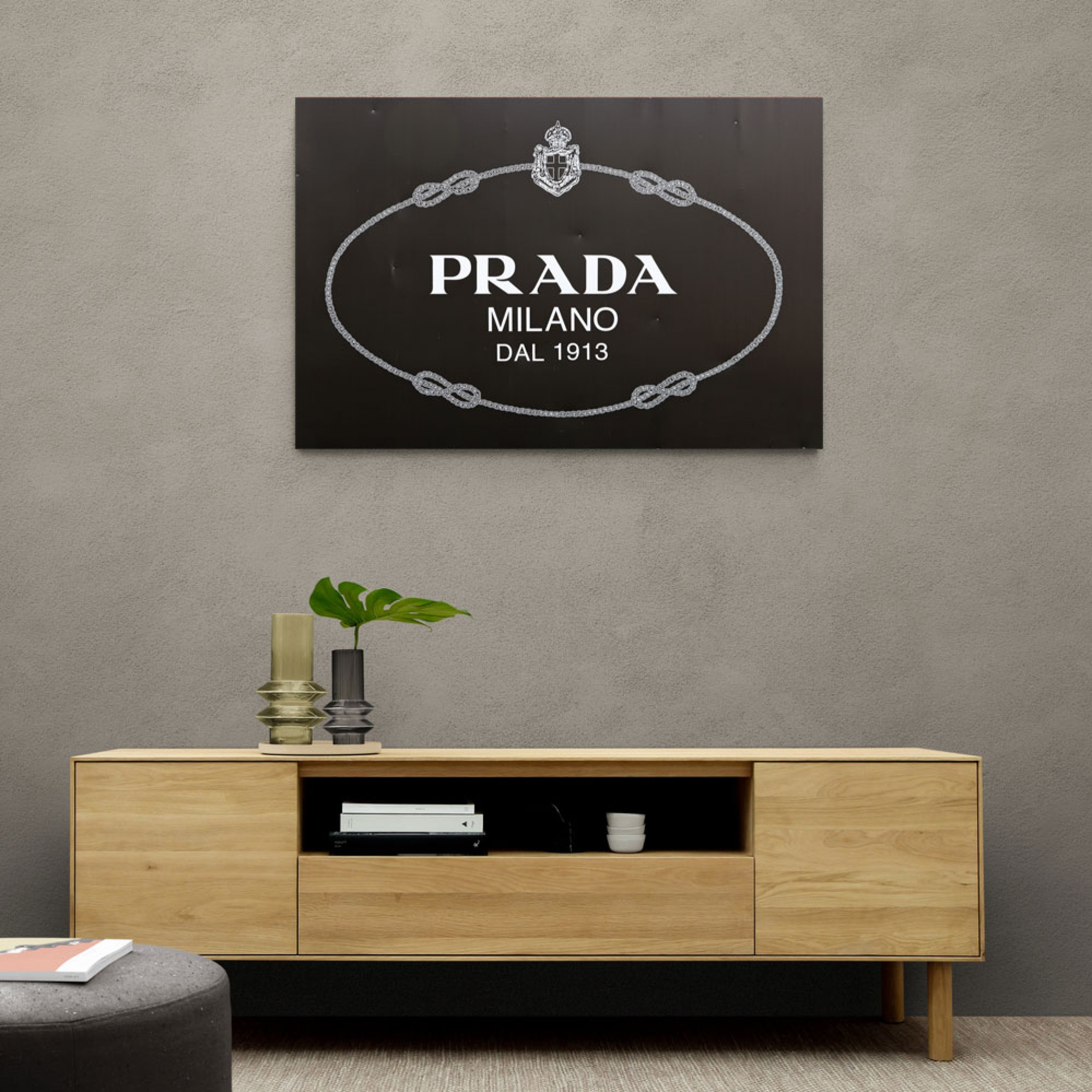 Prada Black Sign Wall Art