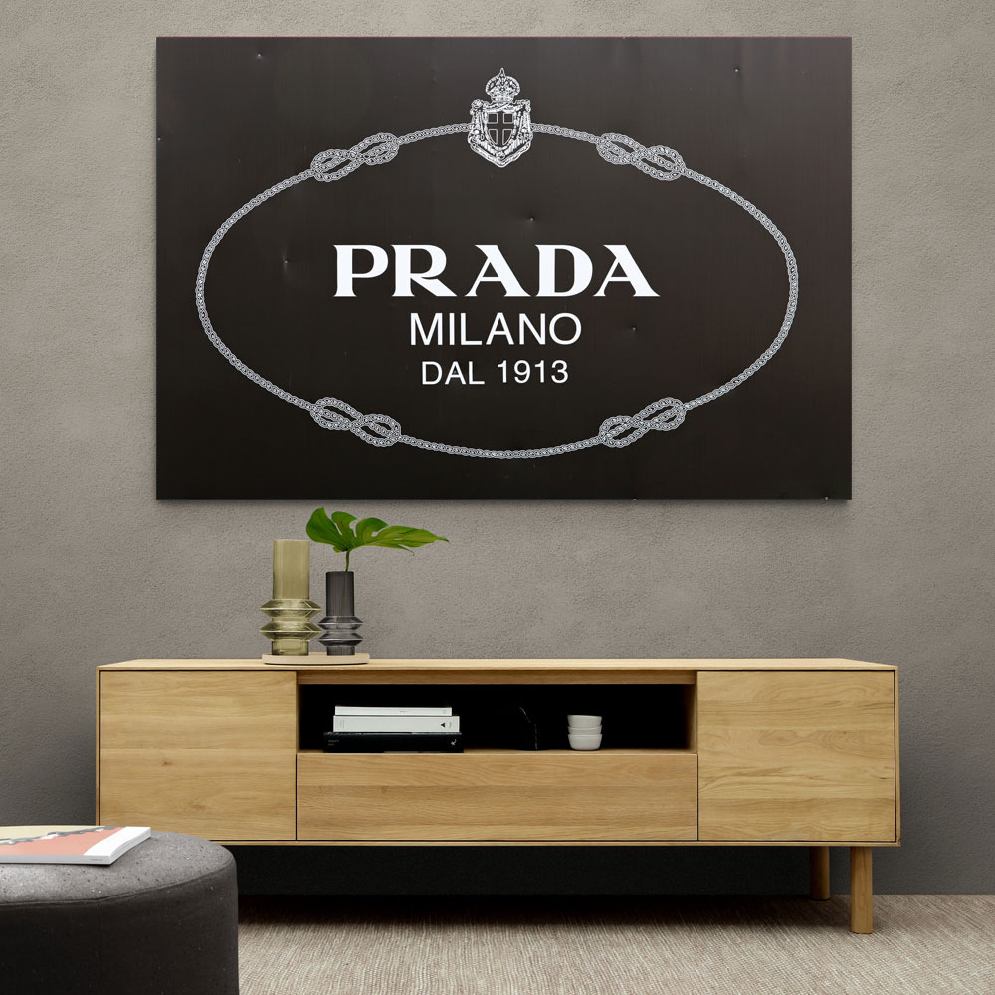 Prada Black Sign Wall Art
