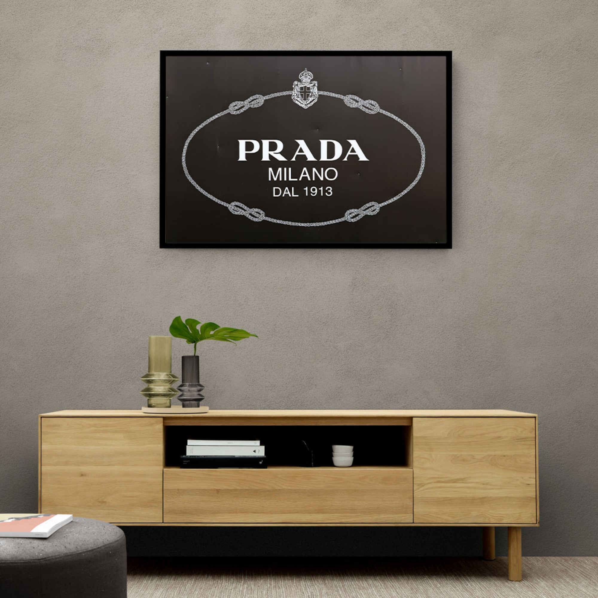 Prada Black Sign Wall Art