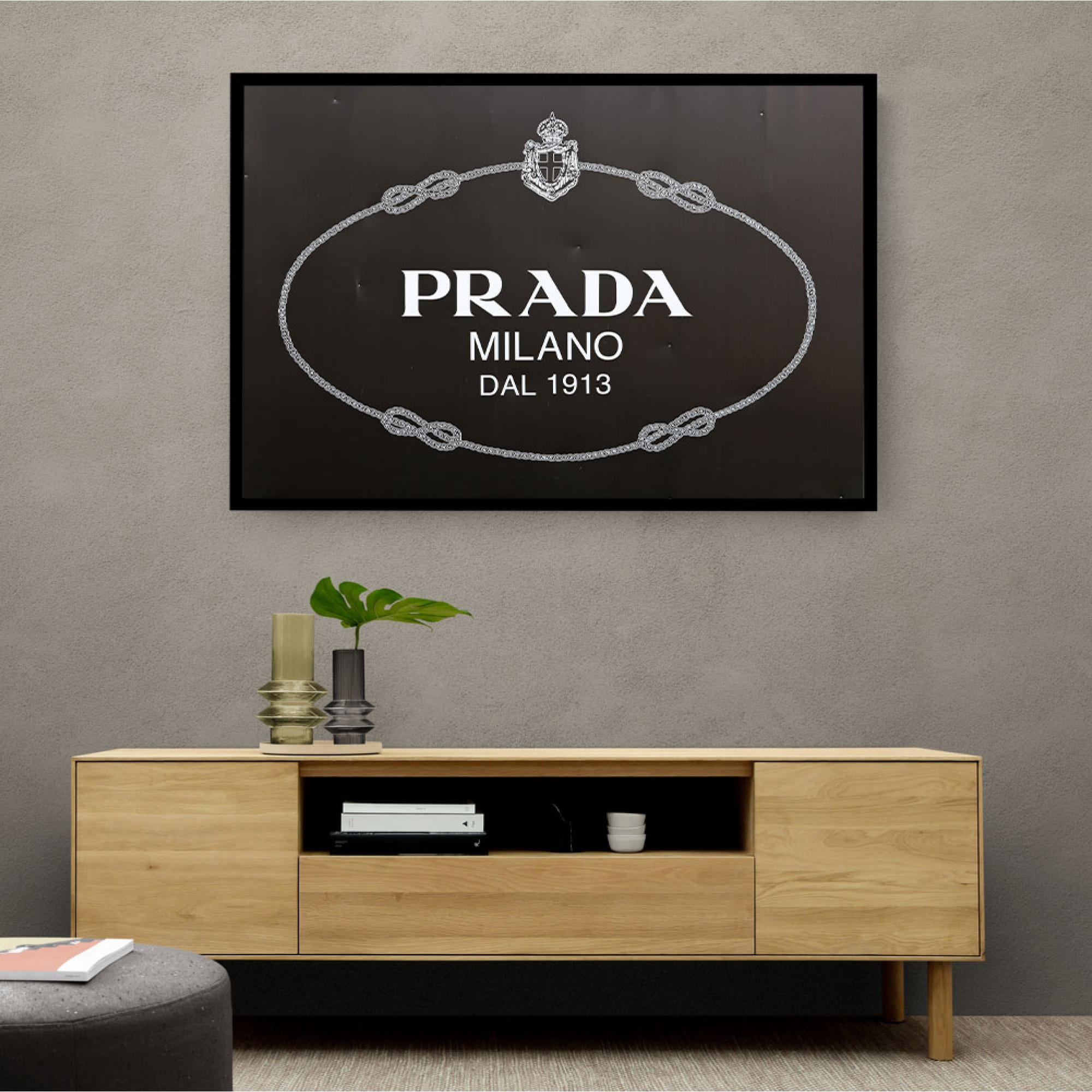 Prada Black Sign Wall Art