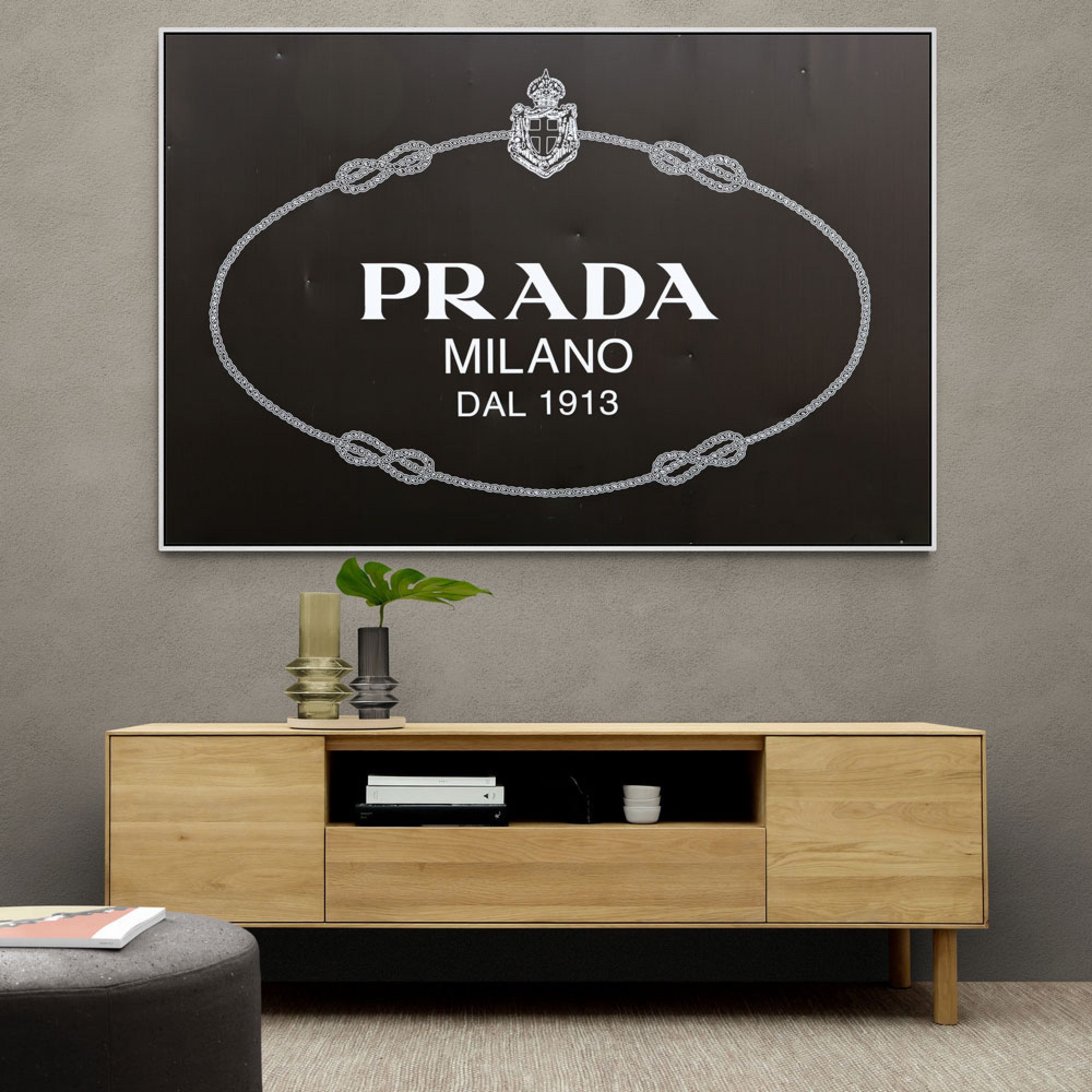 Prada Black Sign Wall Art