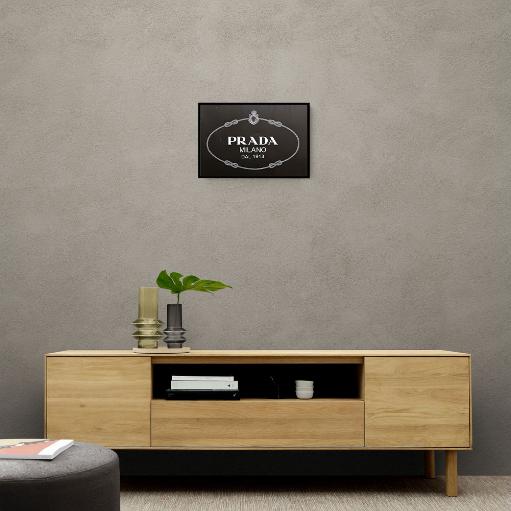 Prada Black Sign Wall Art