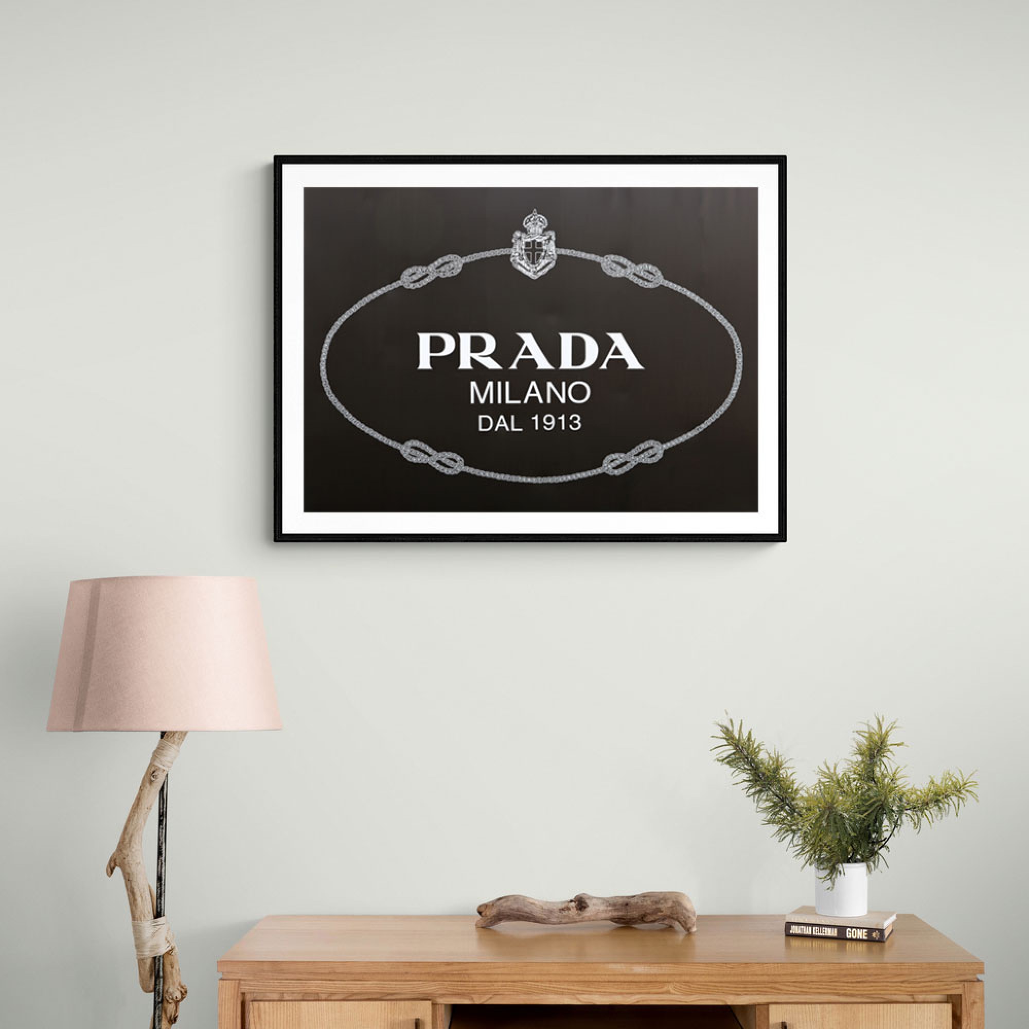 Prada Black Sign Wall Art