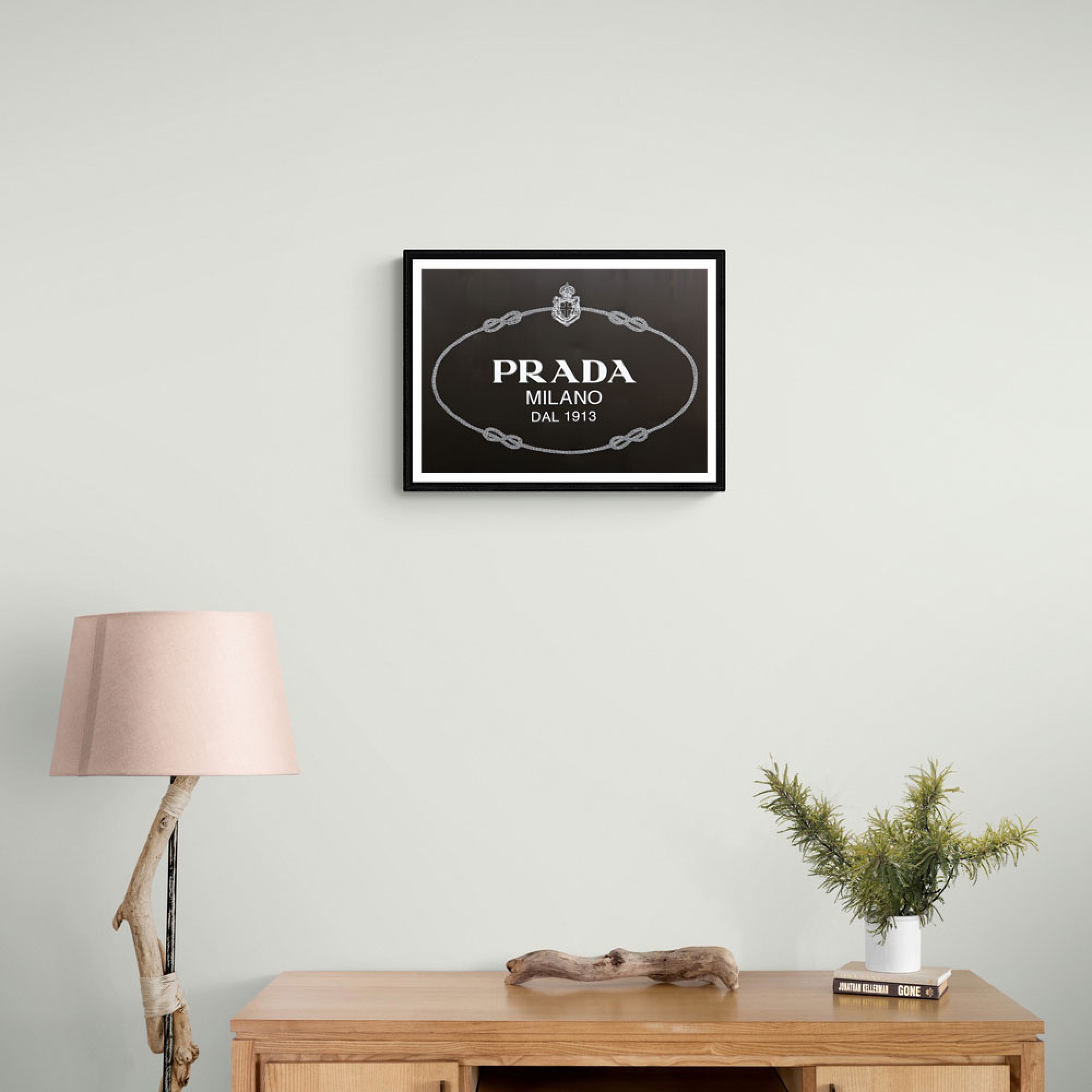 Prada Black Sign Wall Art