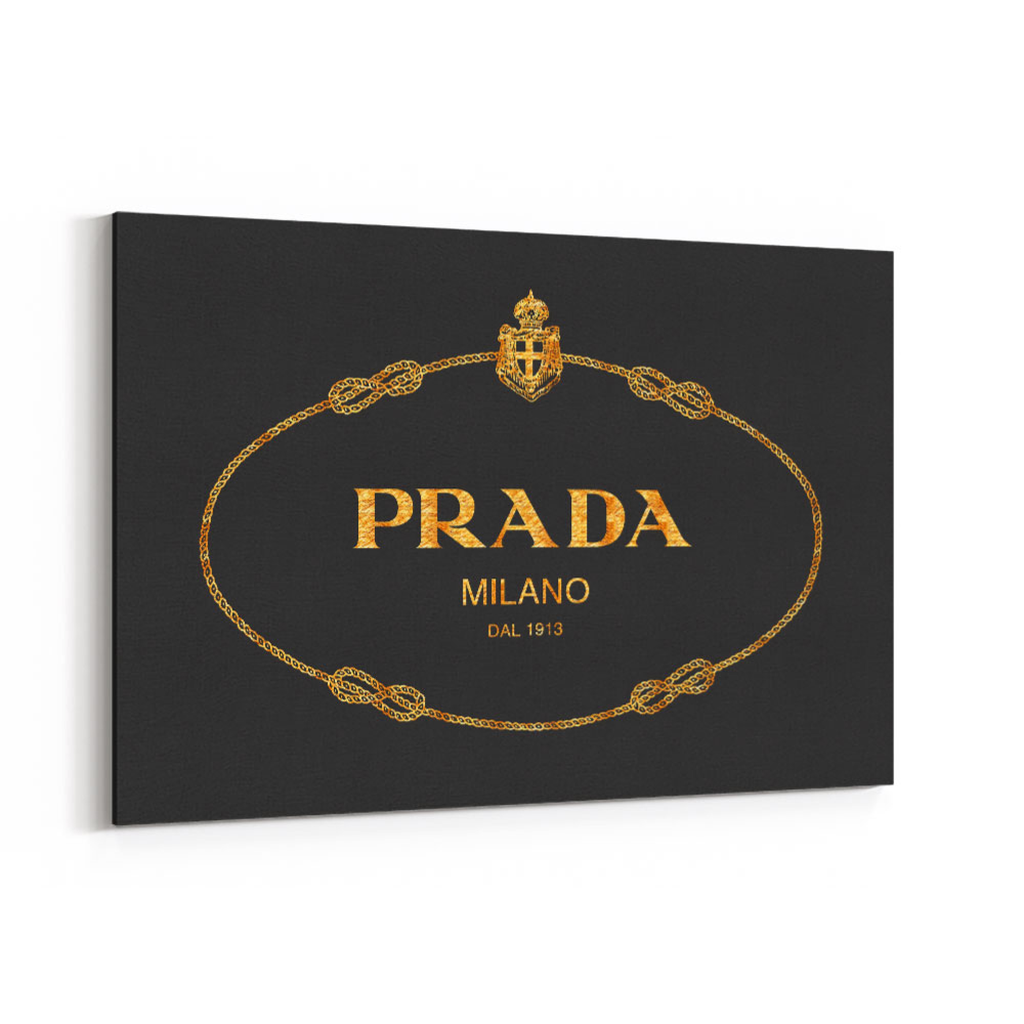 Prada Black & Gold Sign Wall Art