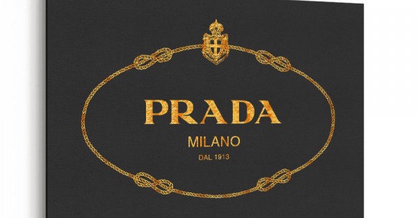 Prada Black & Gold Sign Wall Art
