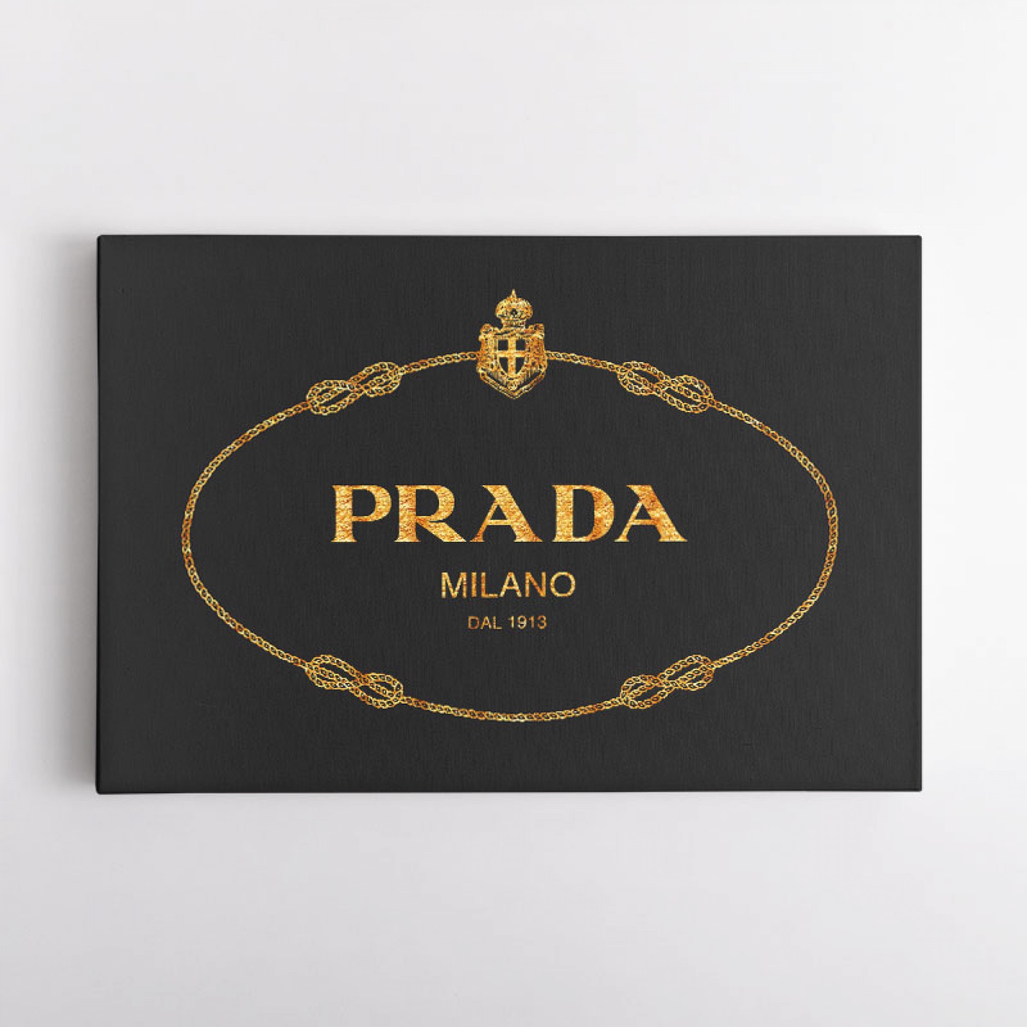 Prada Black & Gold Sign Wall Art