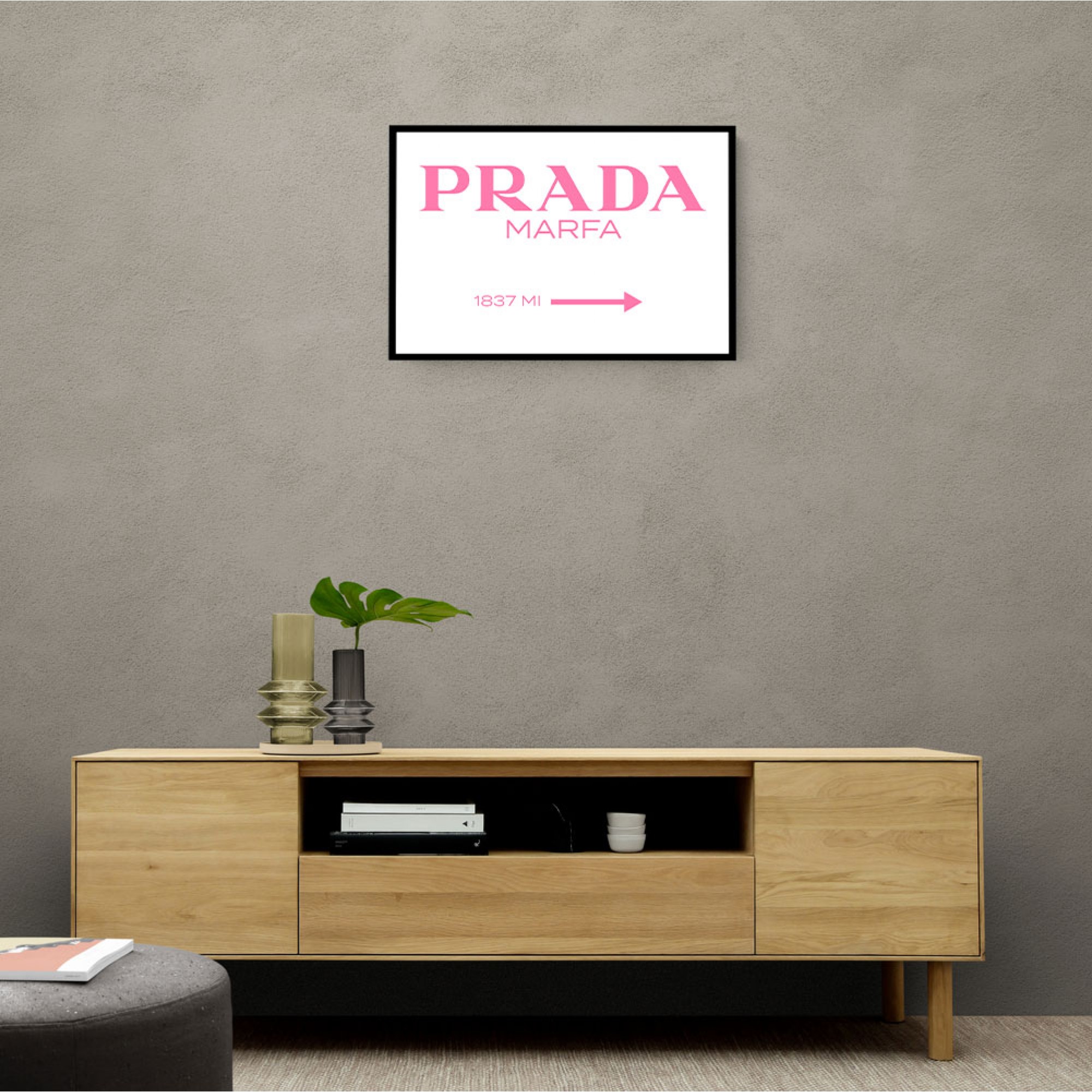 Prada Marfa Pink Sign Wall Art