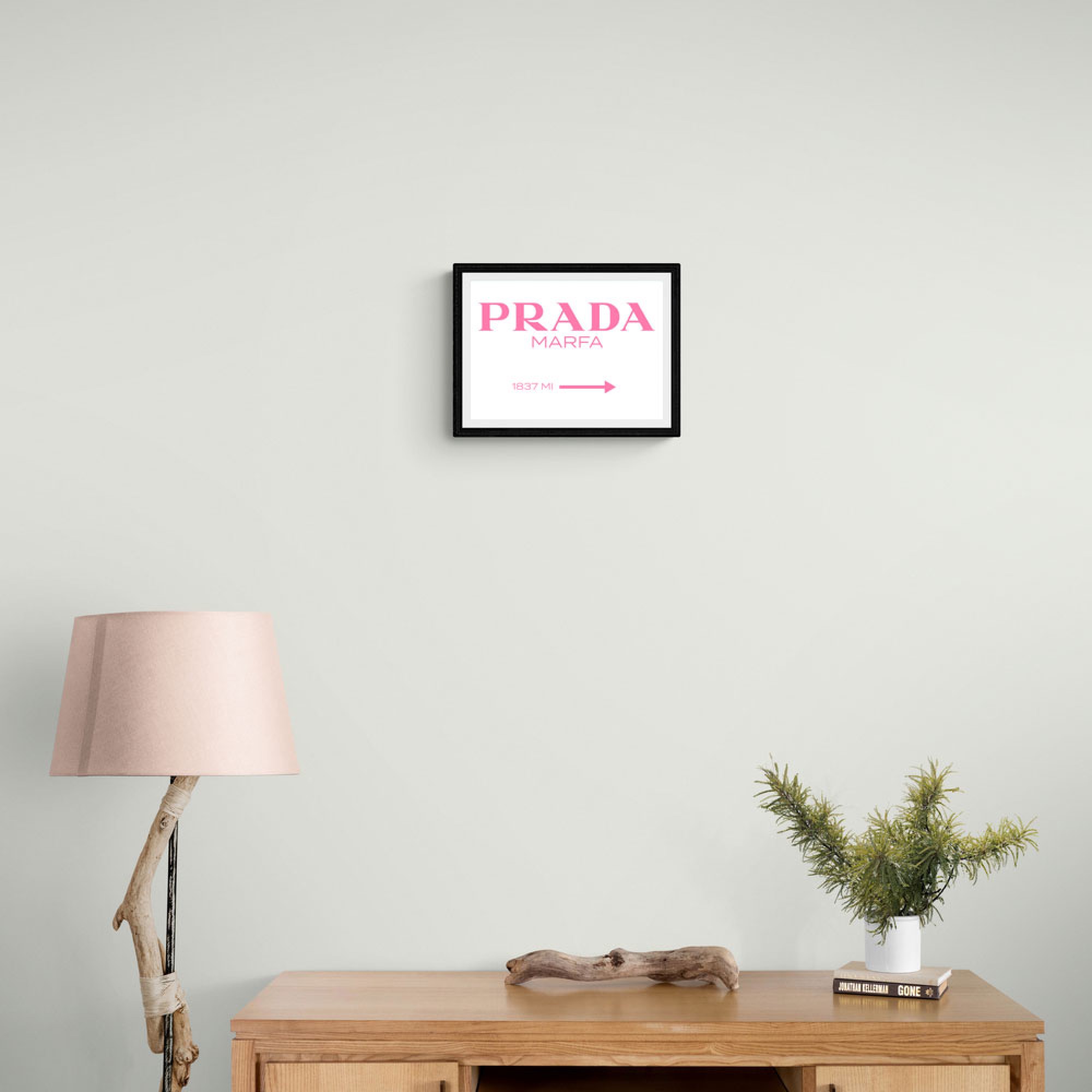 Prada Marfa Pink Sign Wall Art