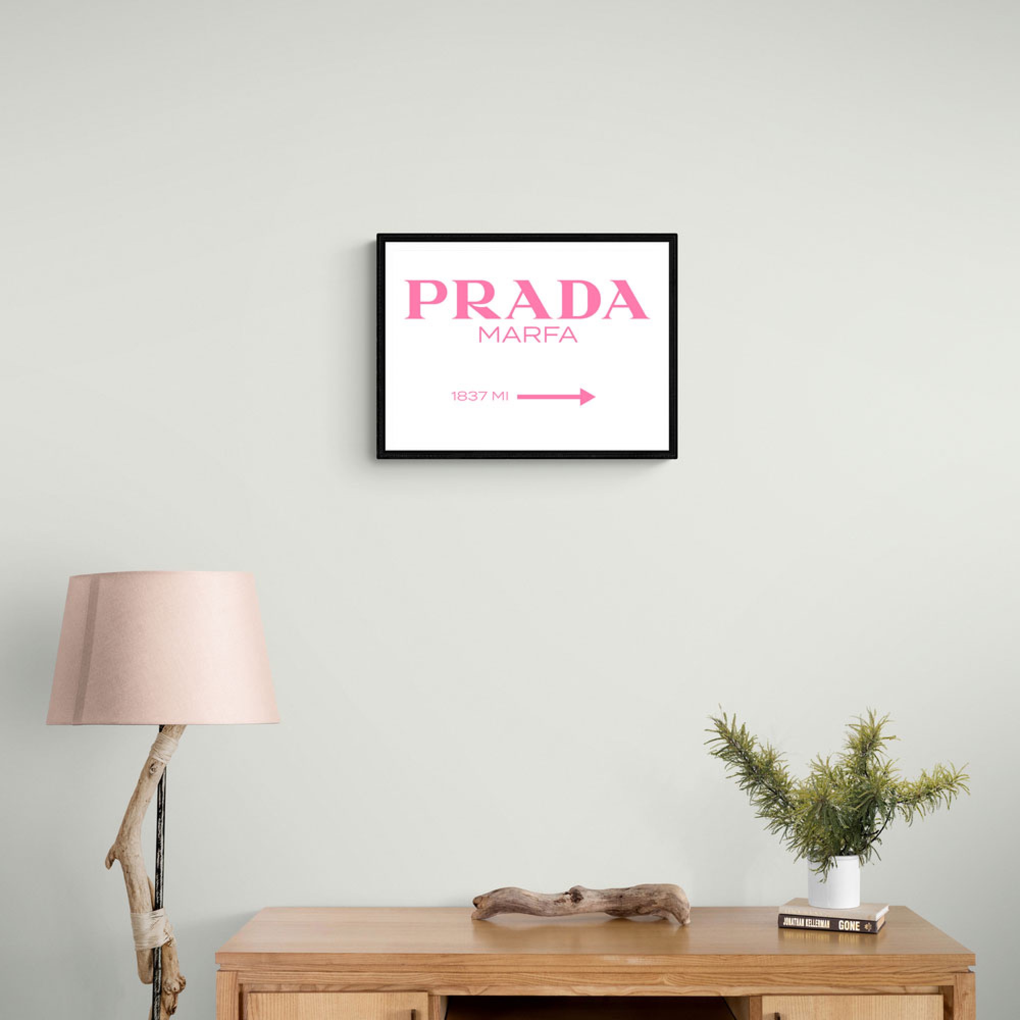 Prada Marfa Pink Sign Wall Art