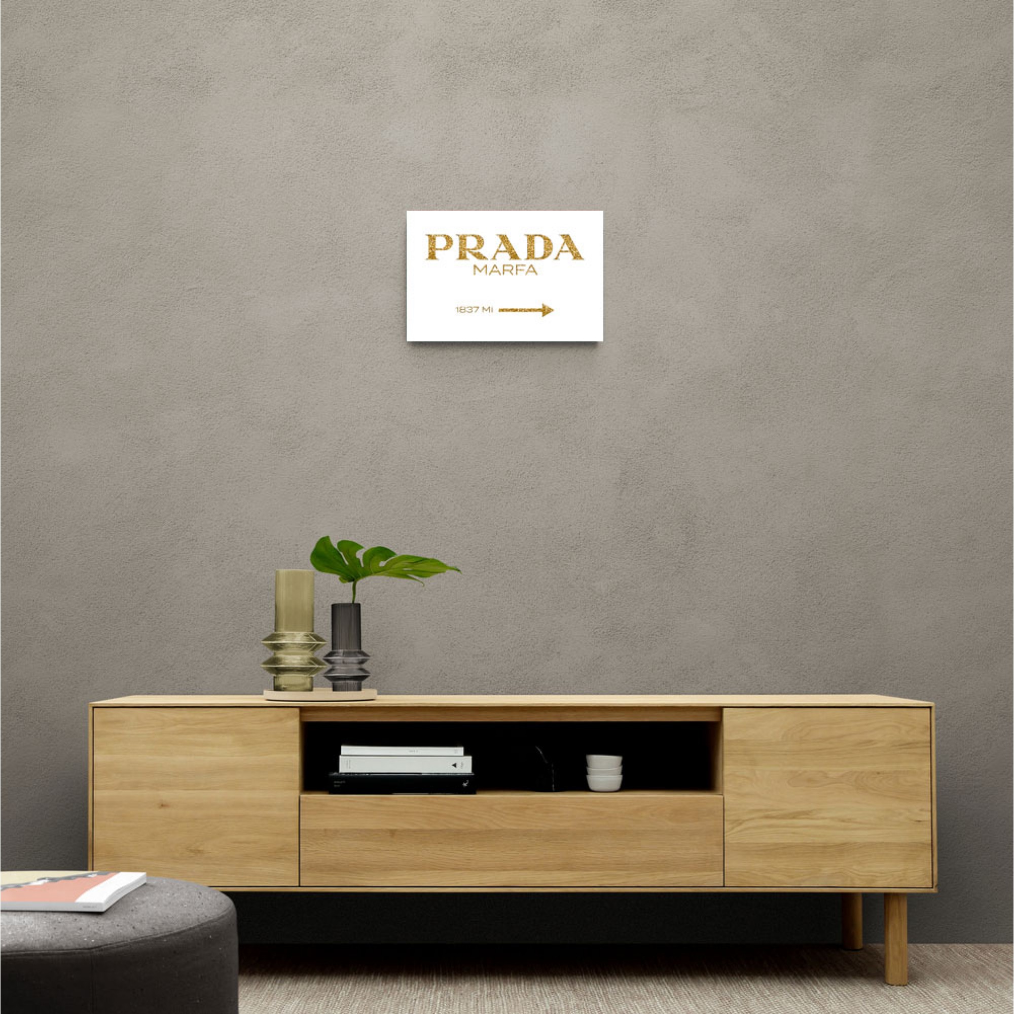 Prada Marfa Gold Sign Wall Art
