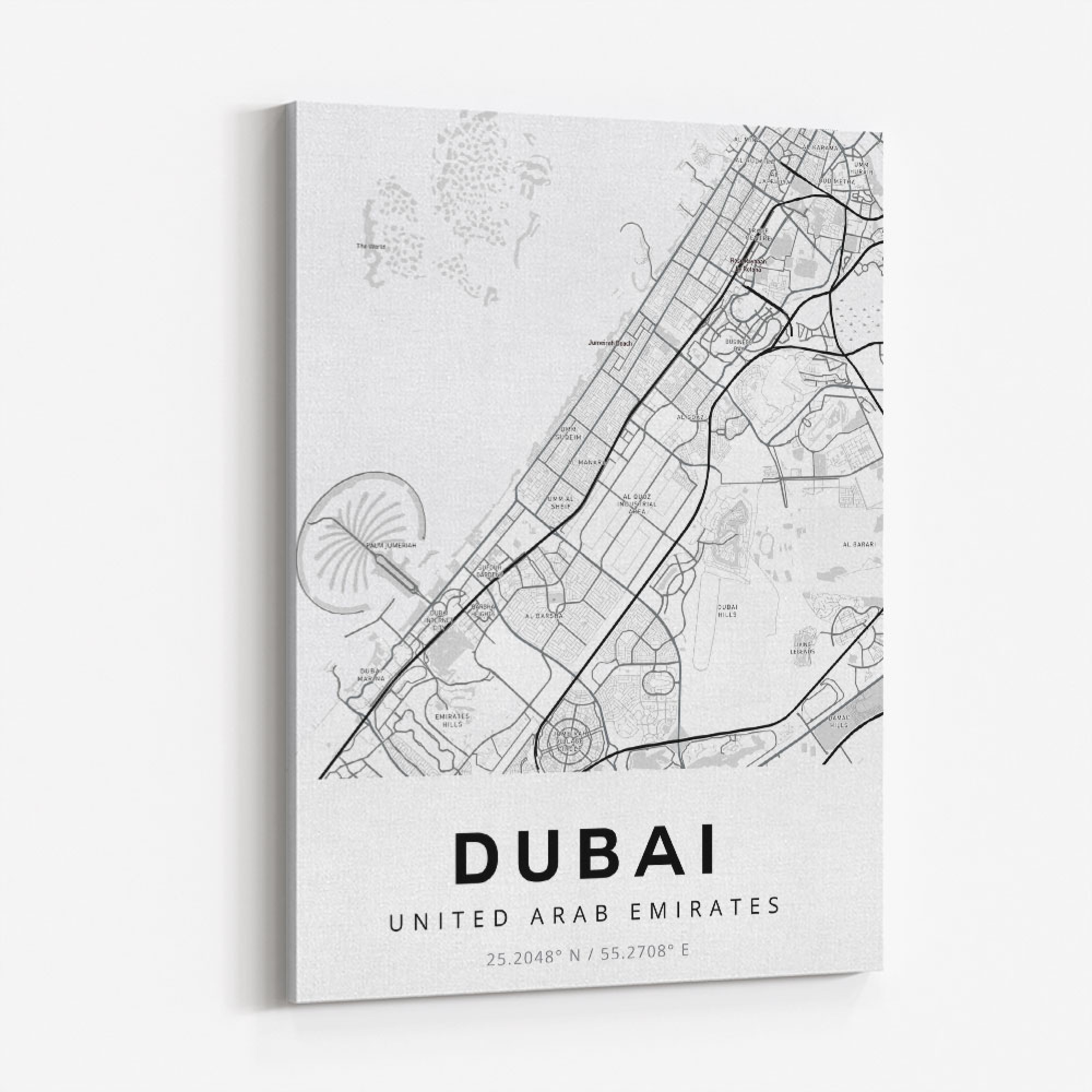 Dubai City Map Wall Art