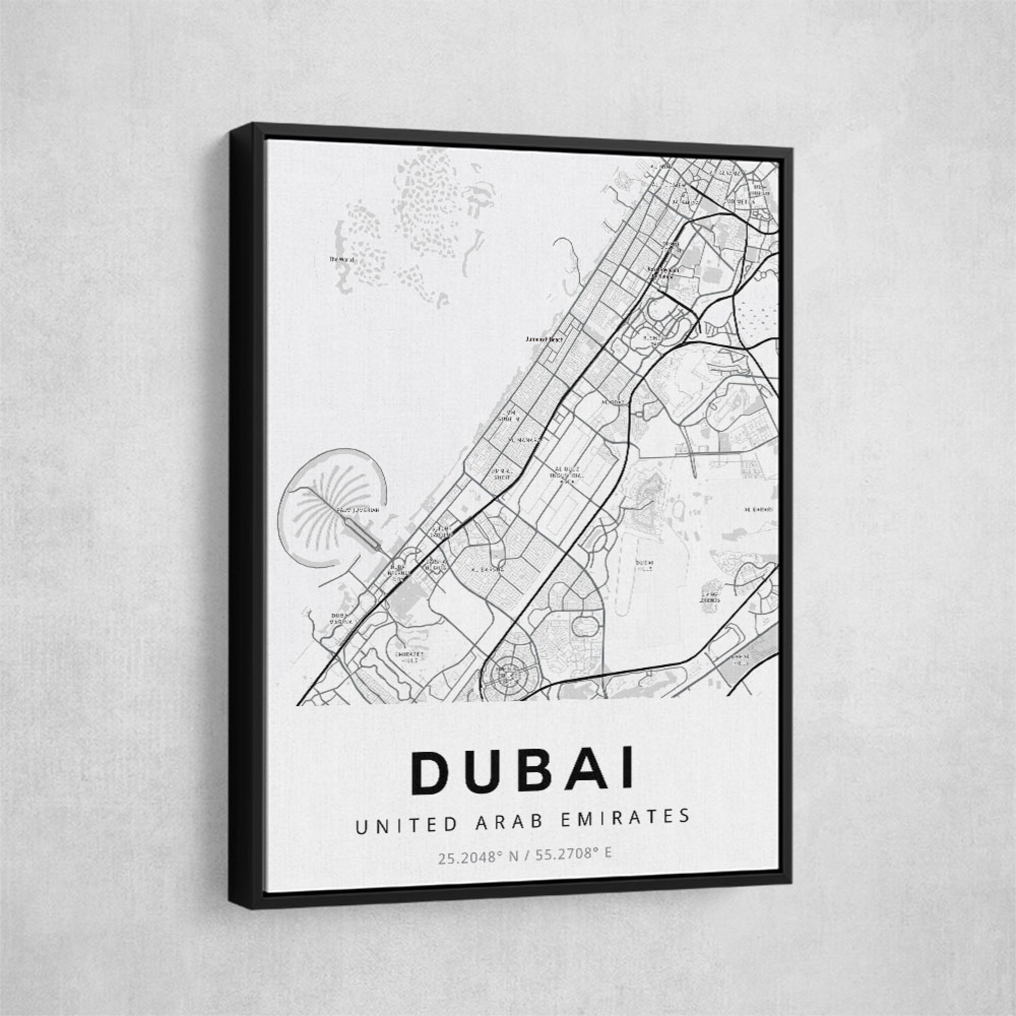 Dubai City Map Wall Art