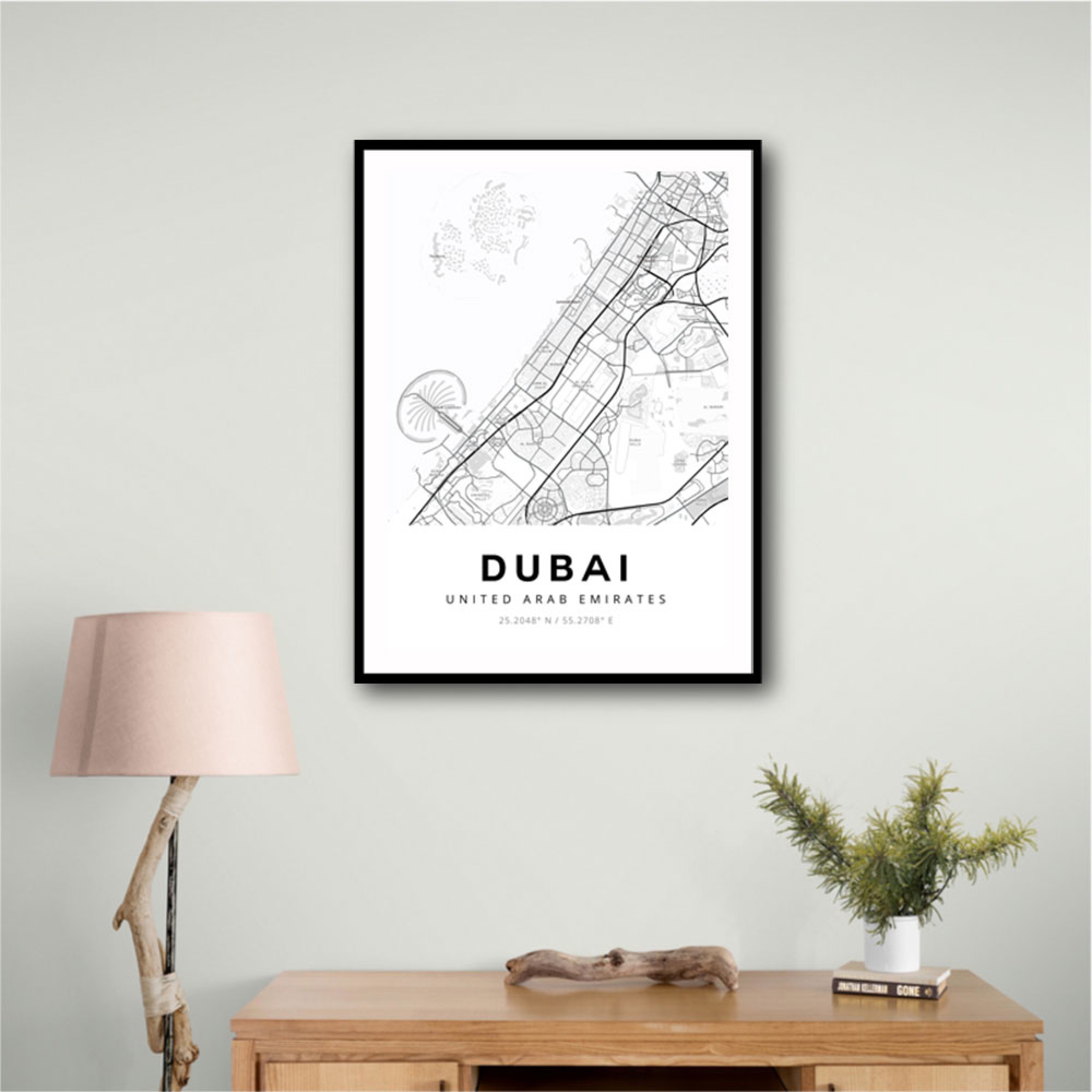 Dubai City Map Wall Art
