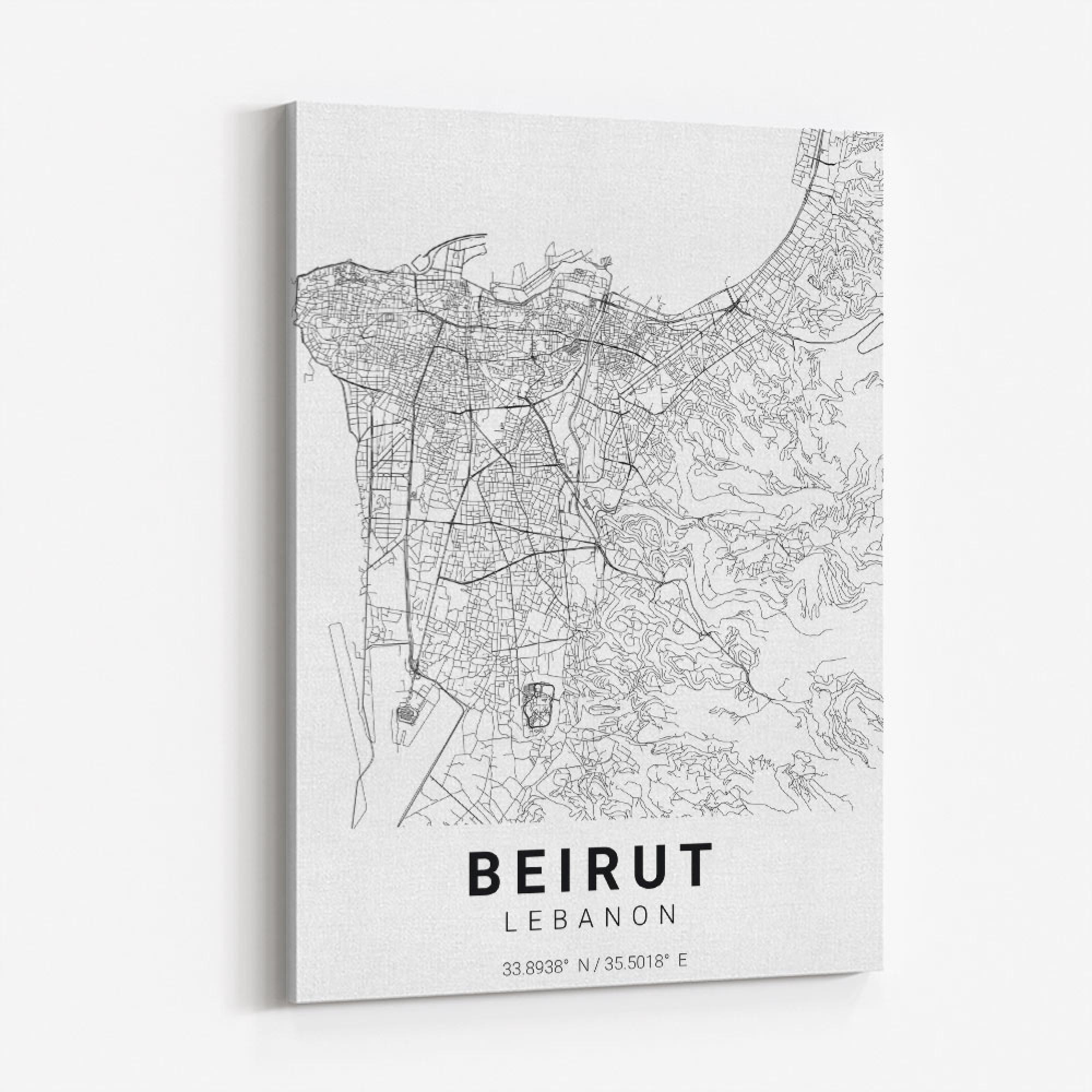 Beirut City Map Wall Art