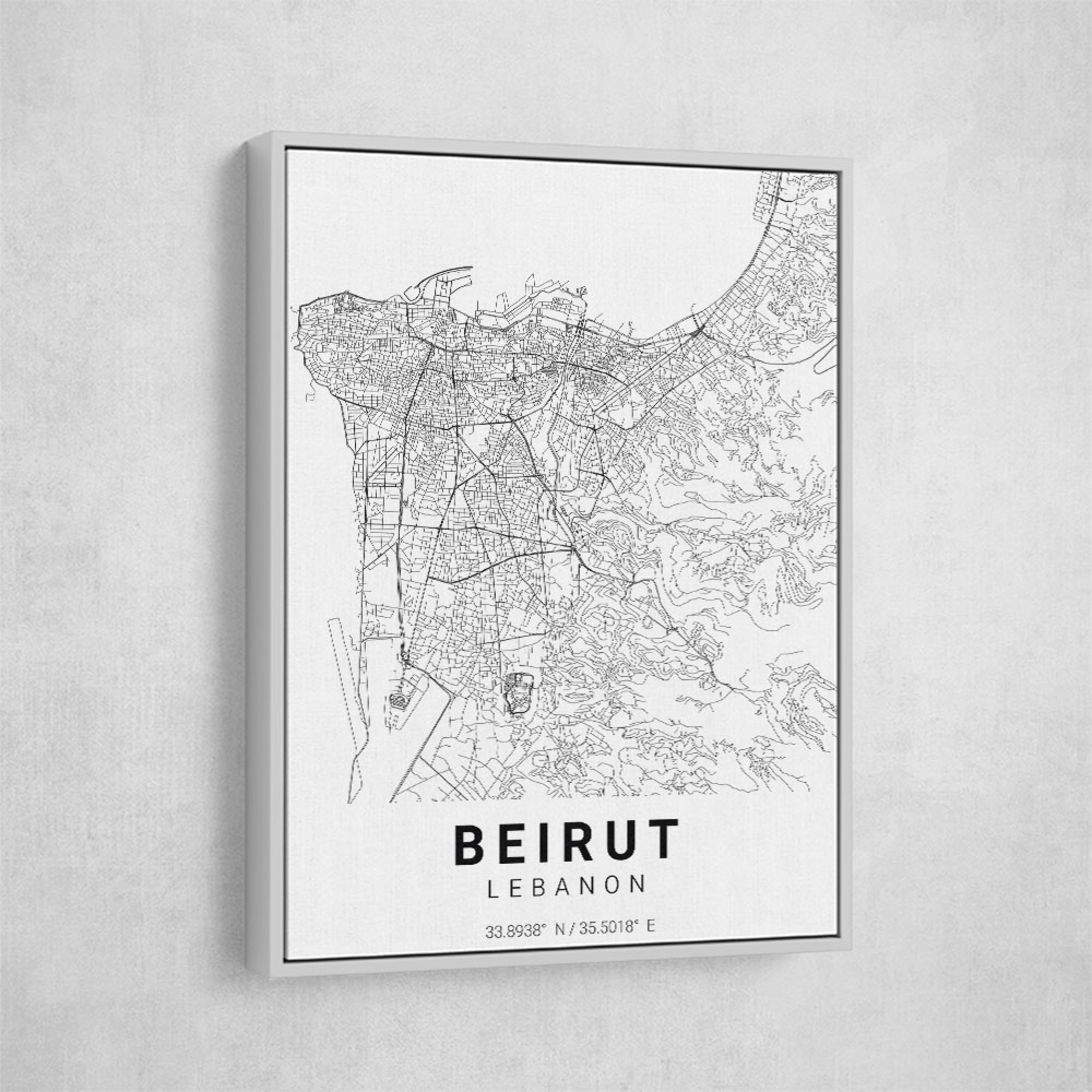 Beirut City Map Wall Art