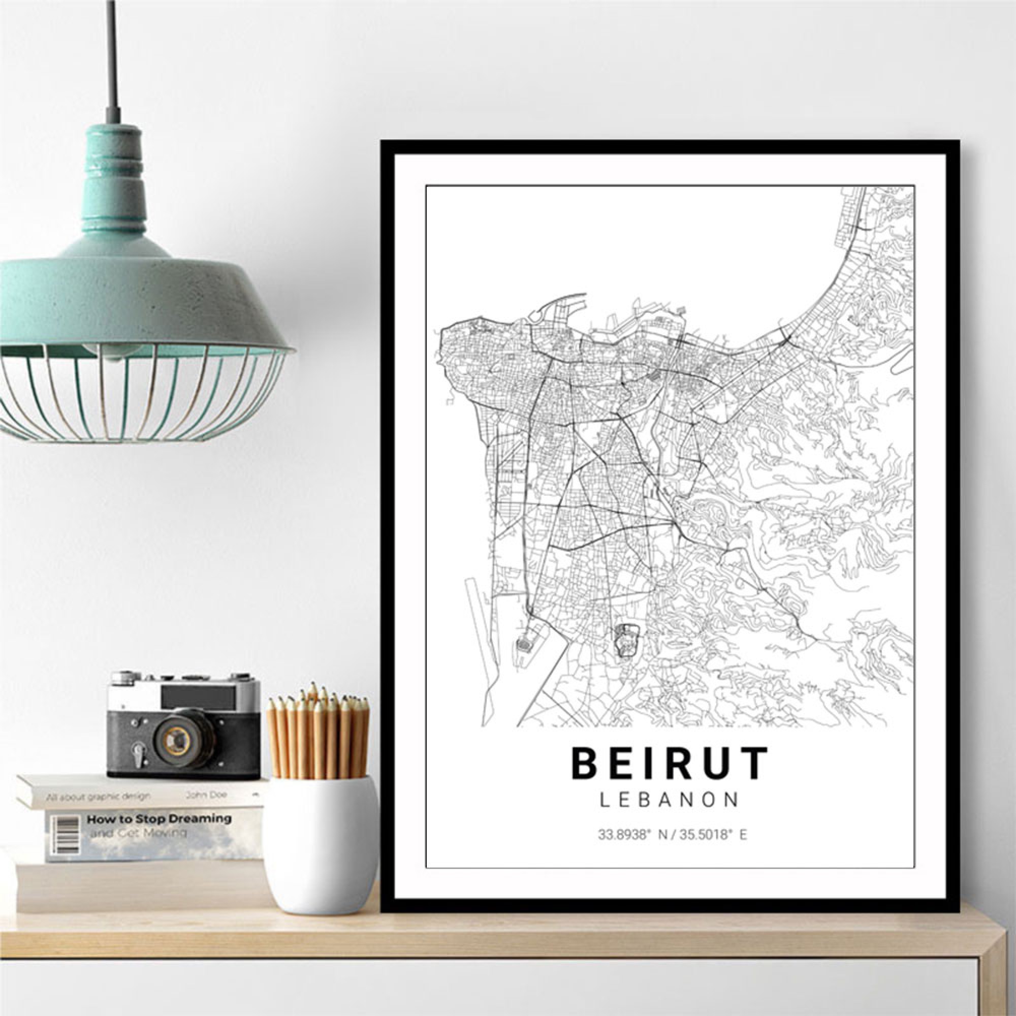 Beirut City Map Wall Art