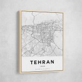 Tehran City Map Wall Art