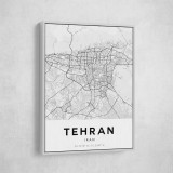 Tehran City Map Wall Art