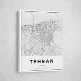 Tehran City Map Wall Art