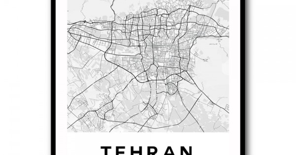 Tehran City Map Wall Art