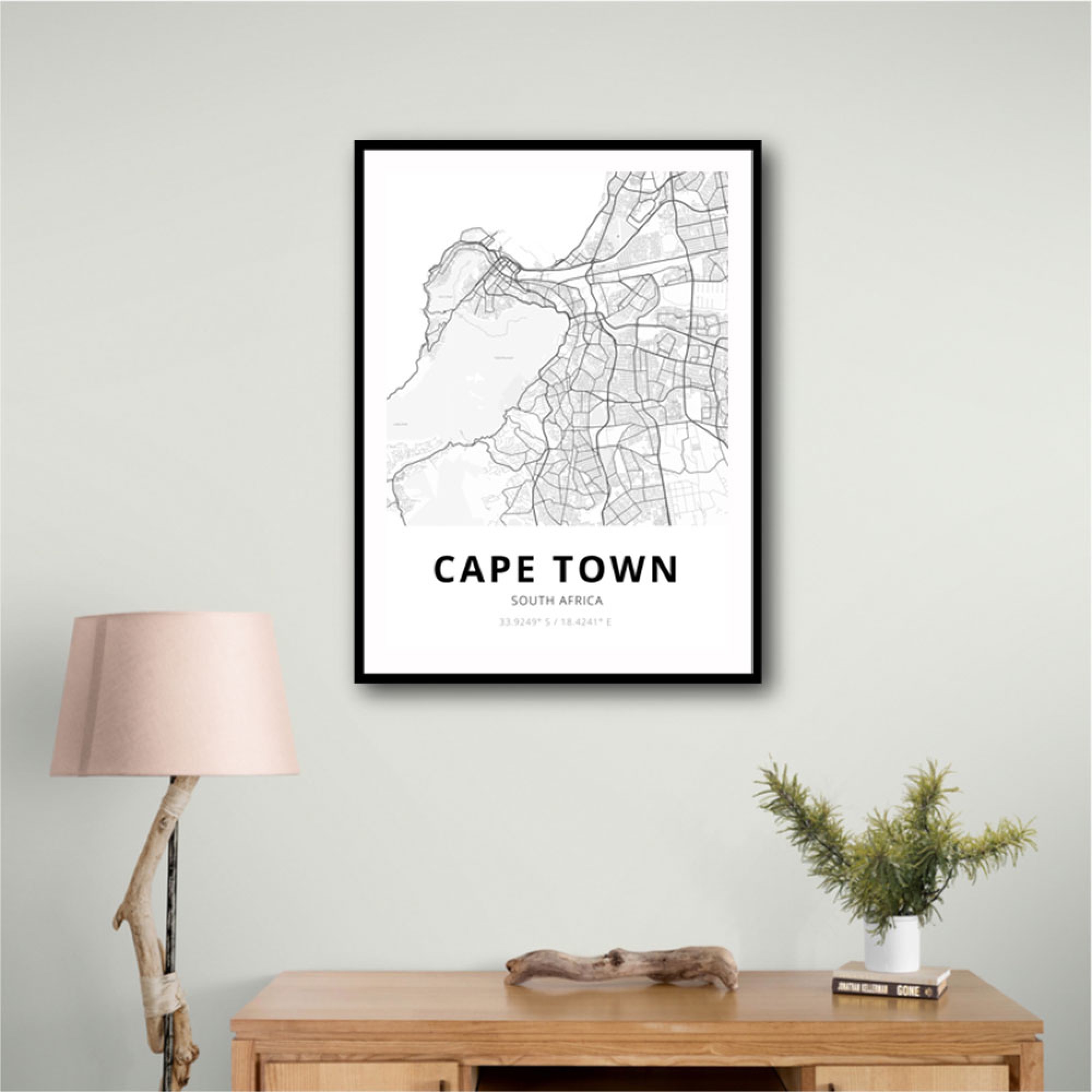 Cape Town City Map Wall Art
