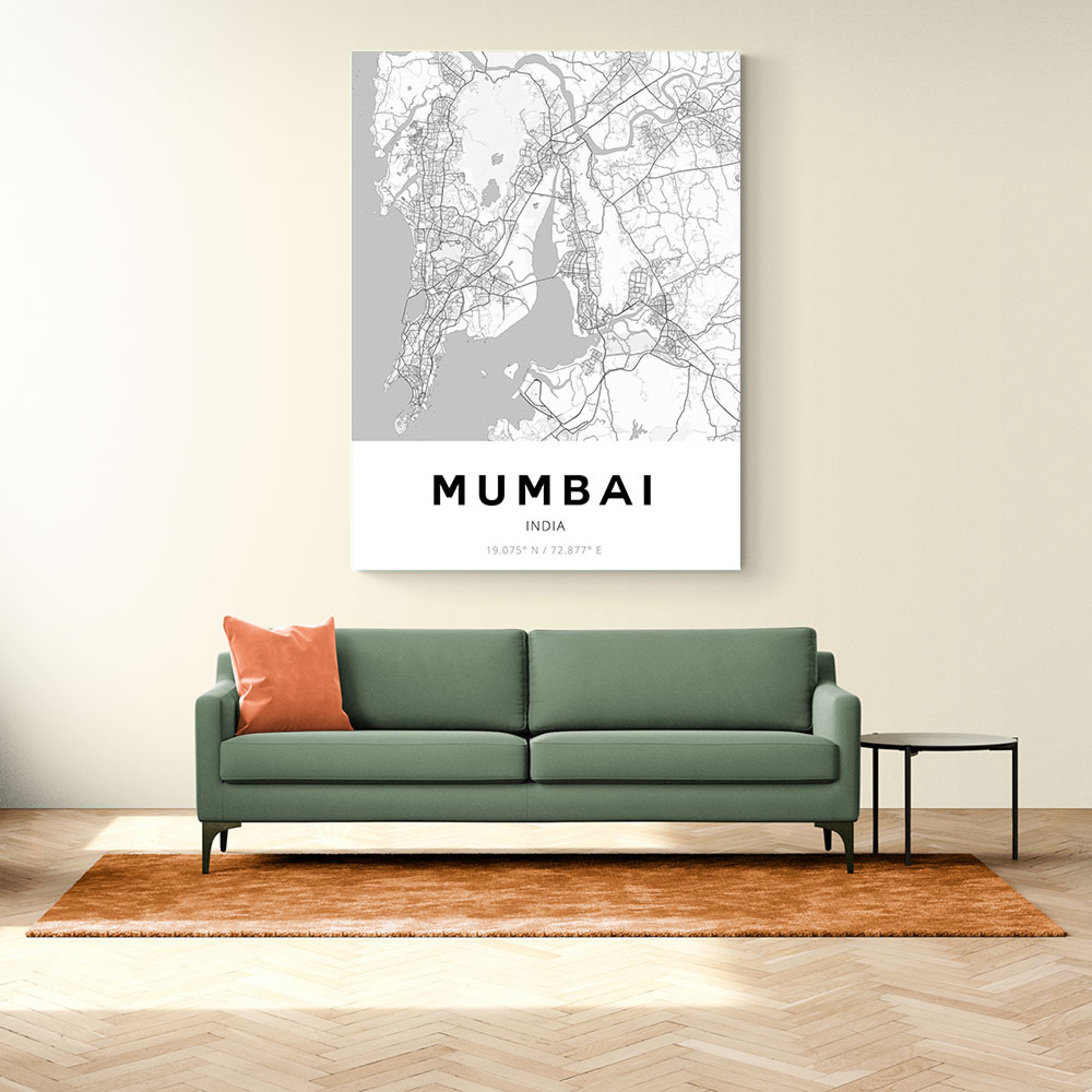 Mumbai City Map Wall Art