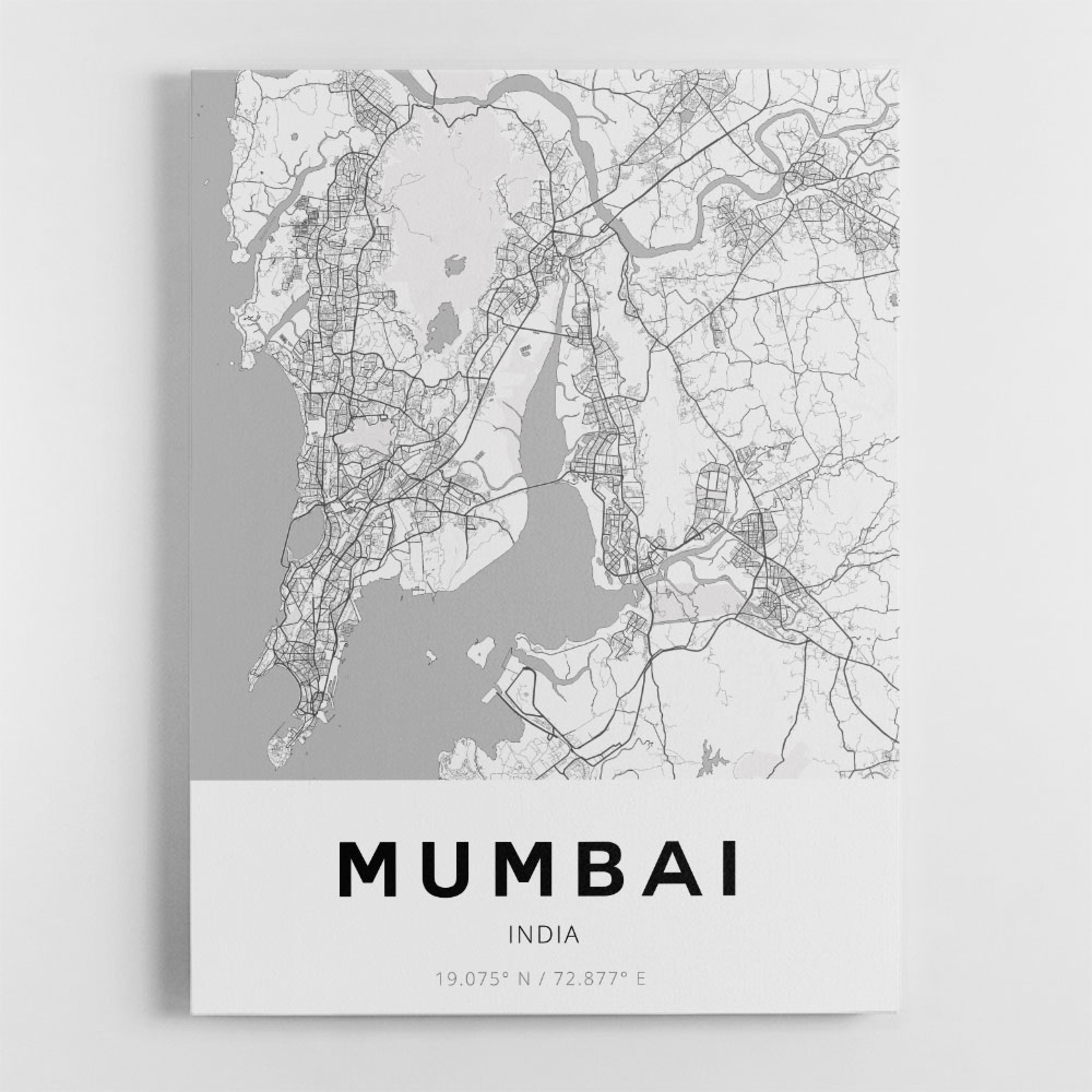 Mumbai City Map Wall Art