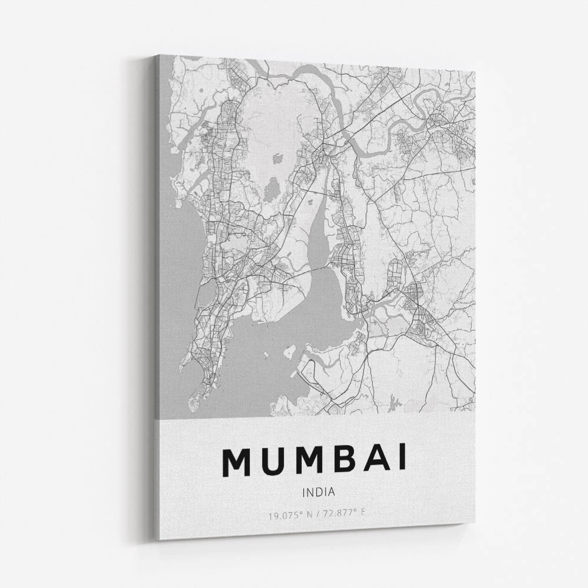 Mumbai City Map Wall Art