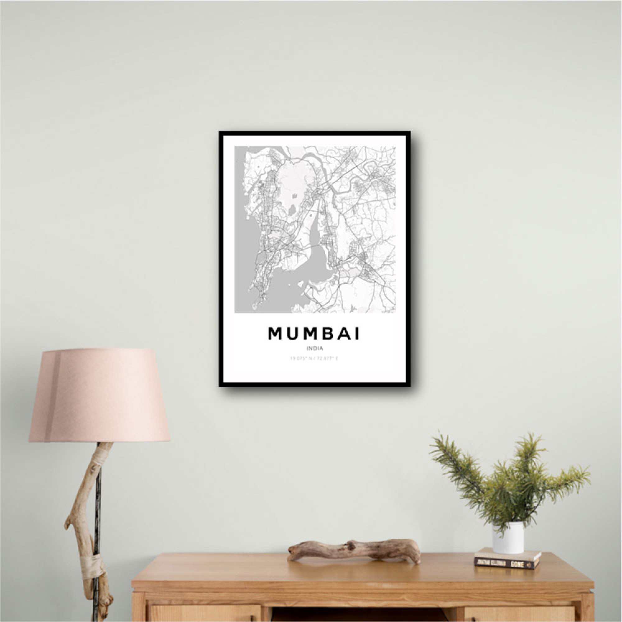 Mumbai City Map Wall Art
