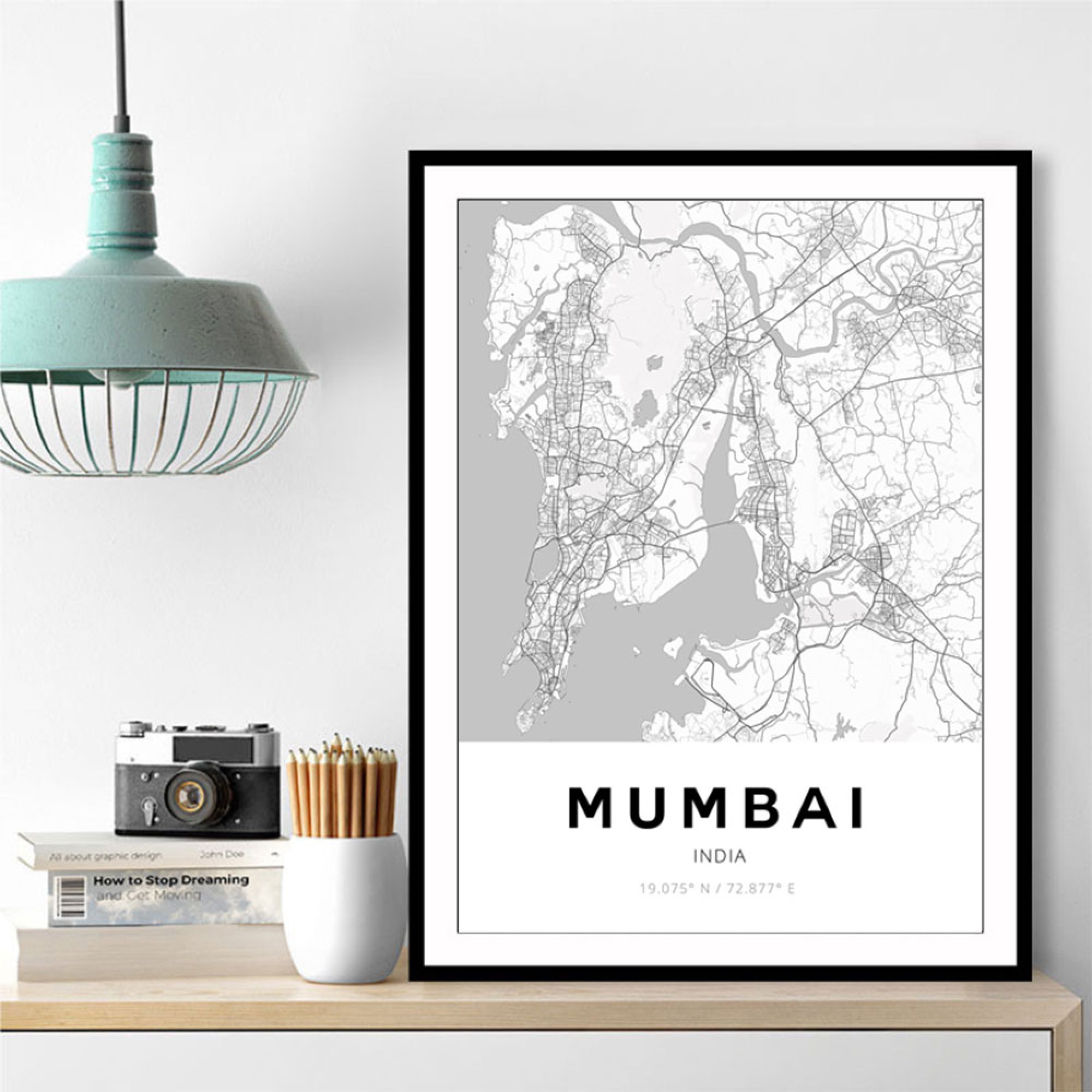 Mumbai City Map Wall Art