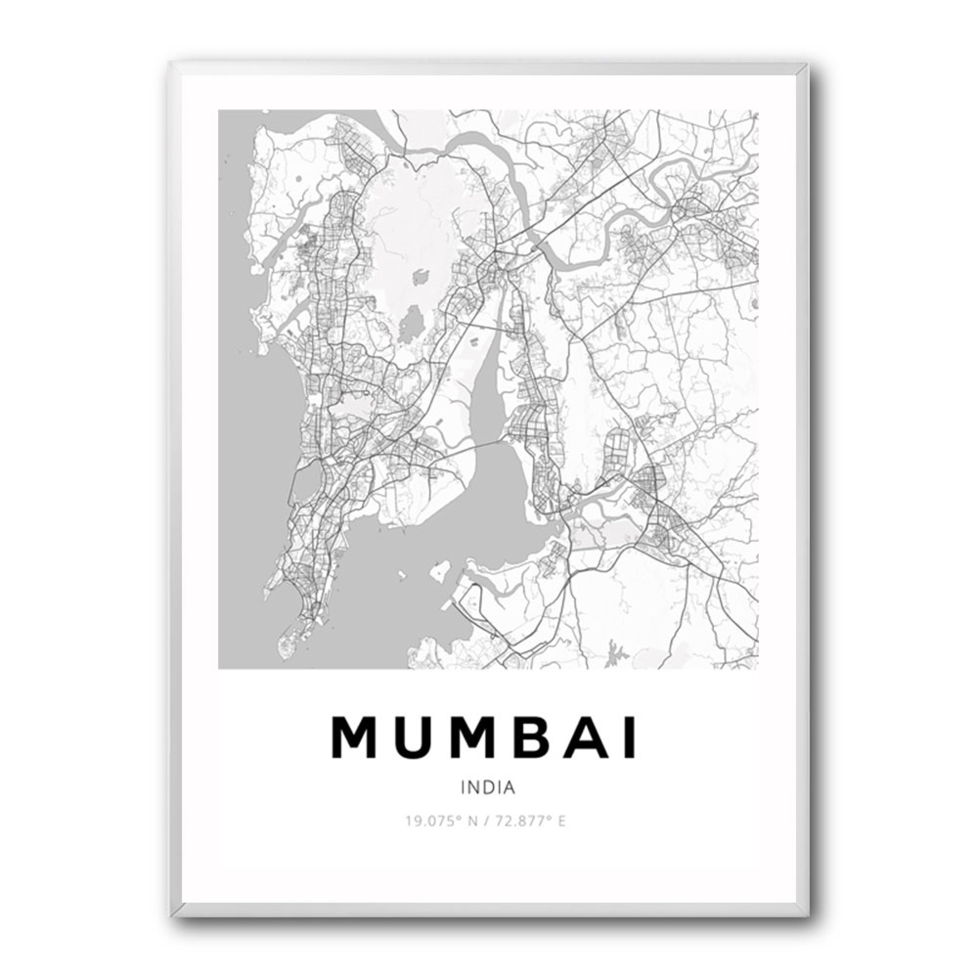 Mumbai City Map Wall Art