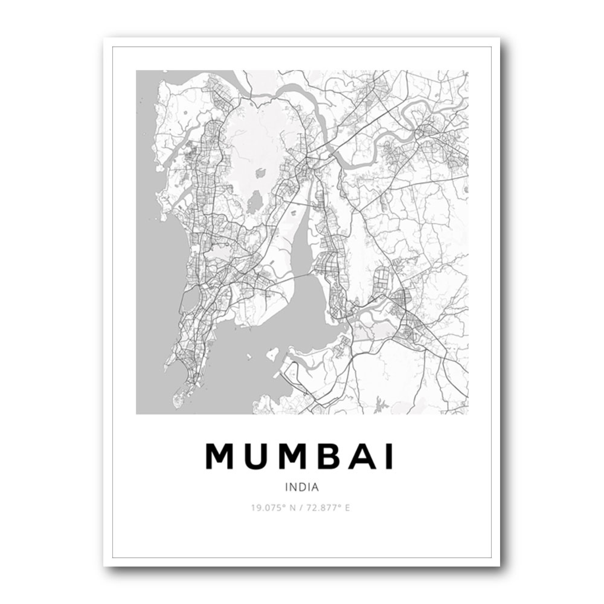 Mumbai City Map Wall Art