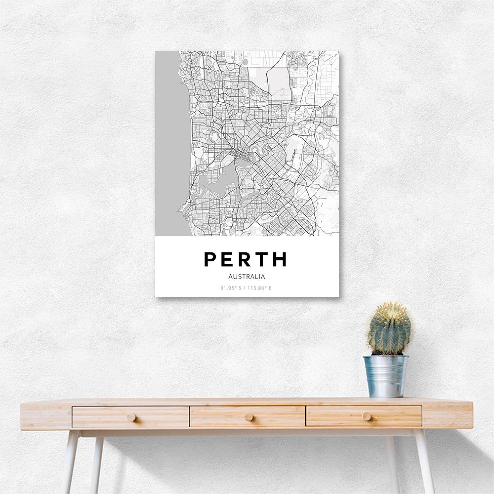 Perth City Map Wall Art