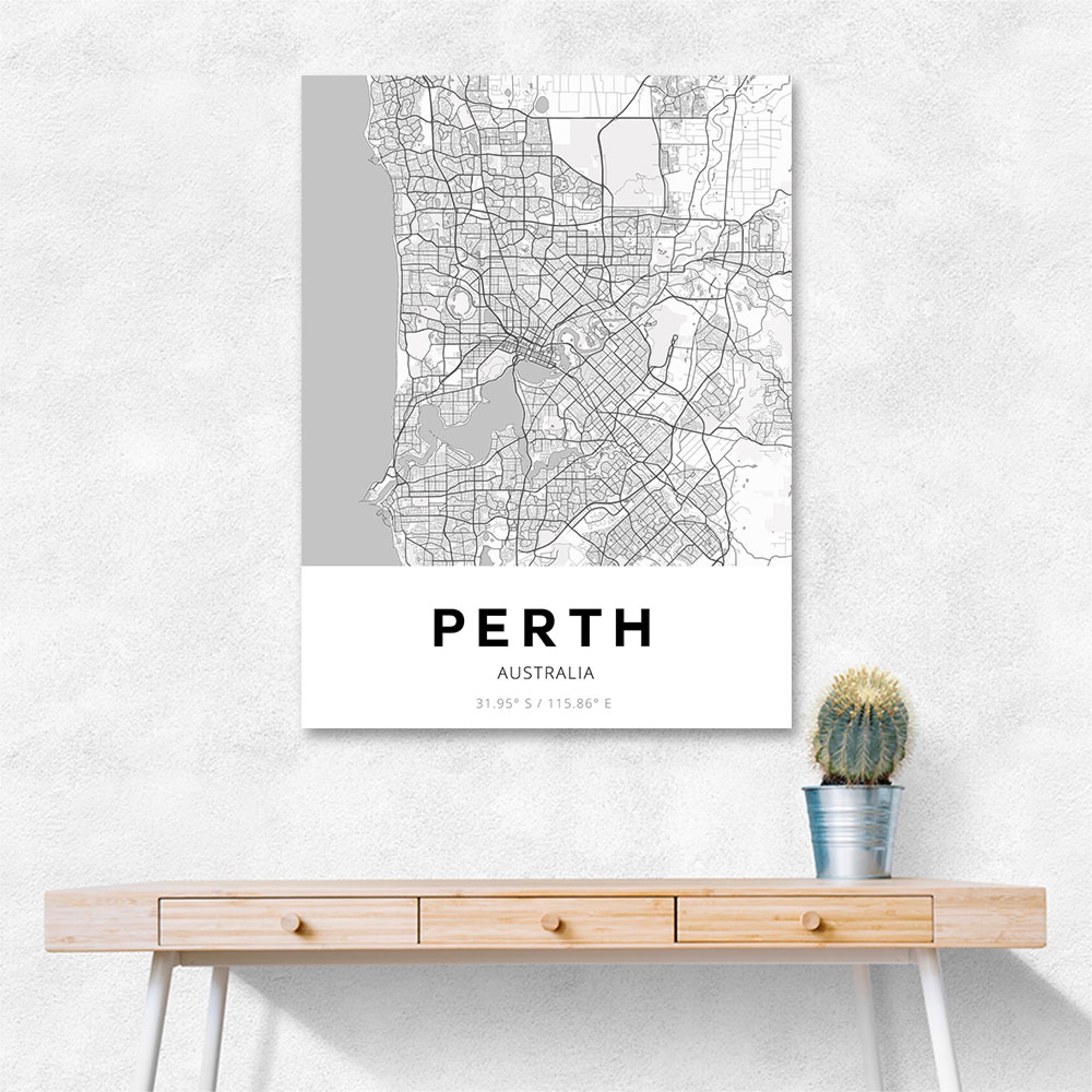 Perth City Map Wall Art