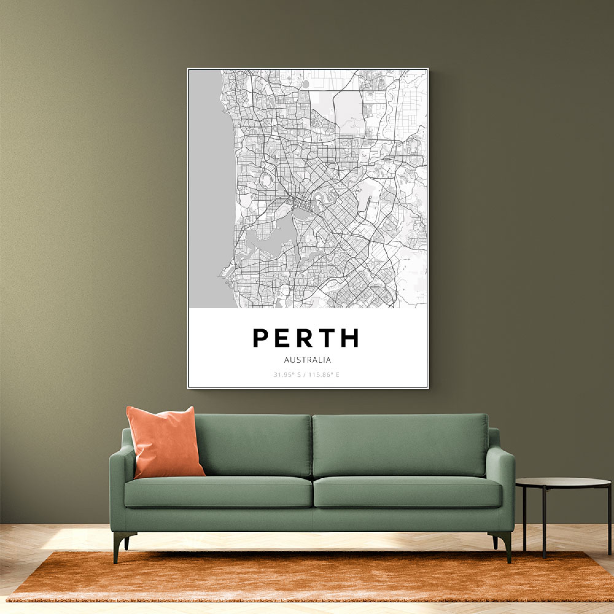 Perth City Map Wall Art