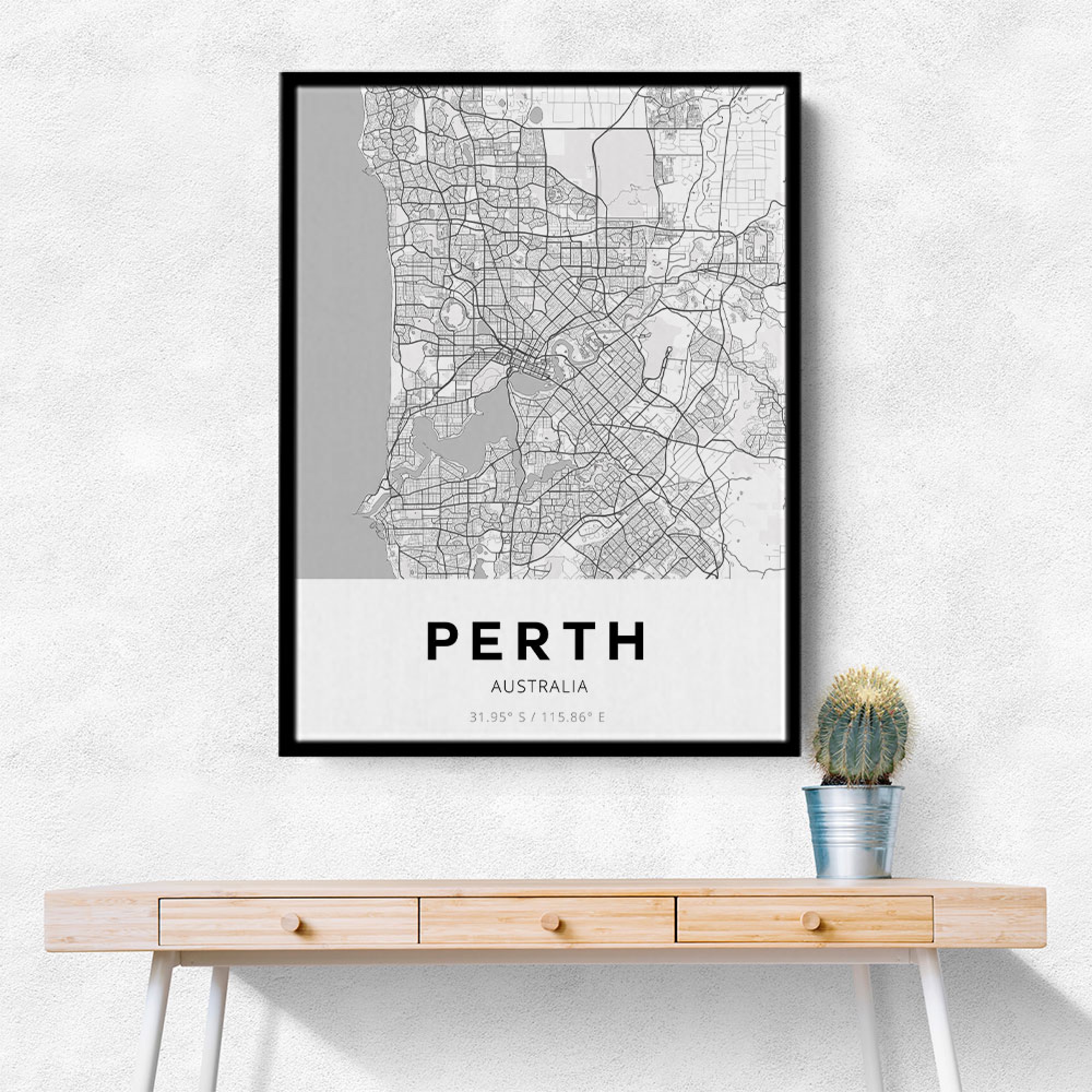 Perth City Map Wall Art