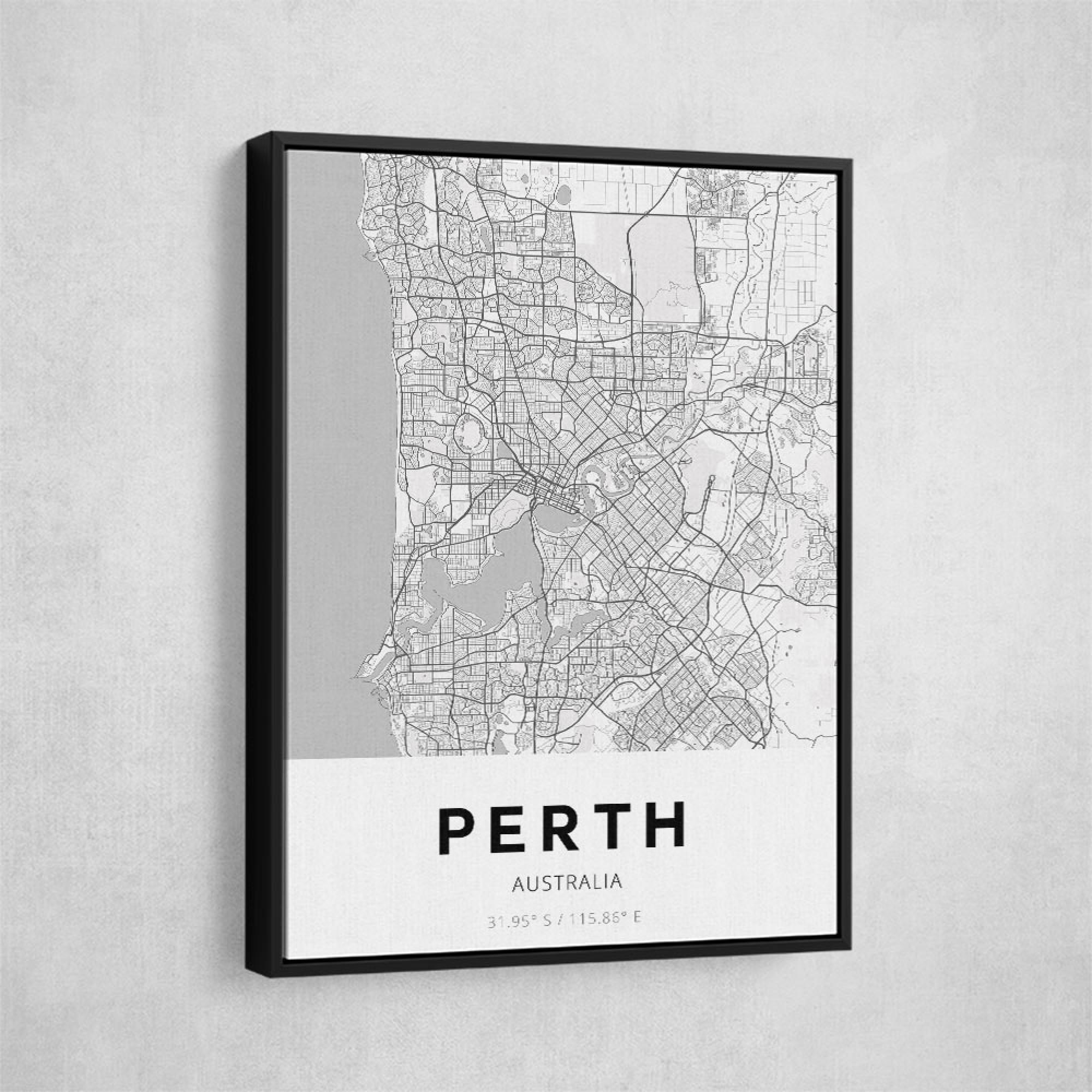 Perth City Map Wall Art