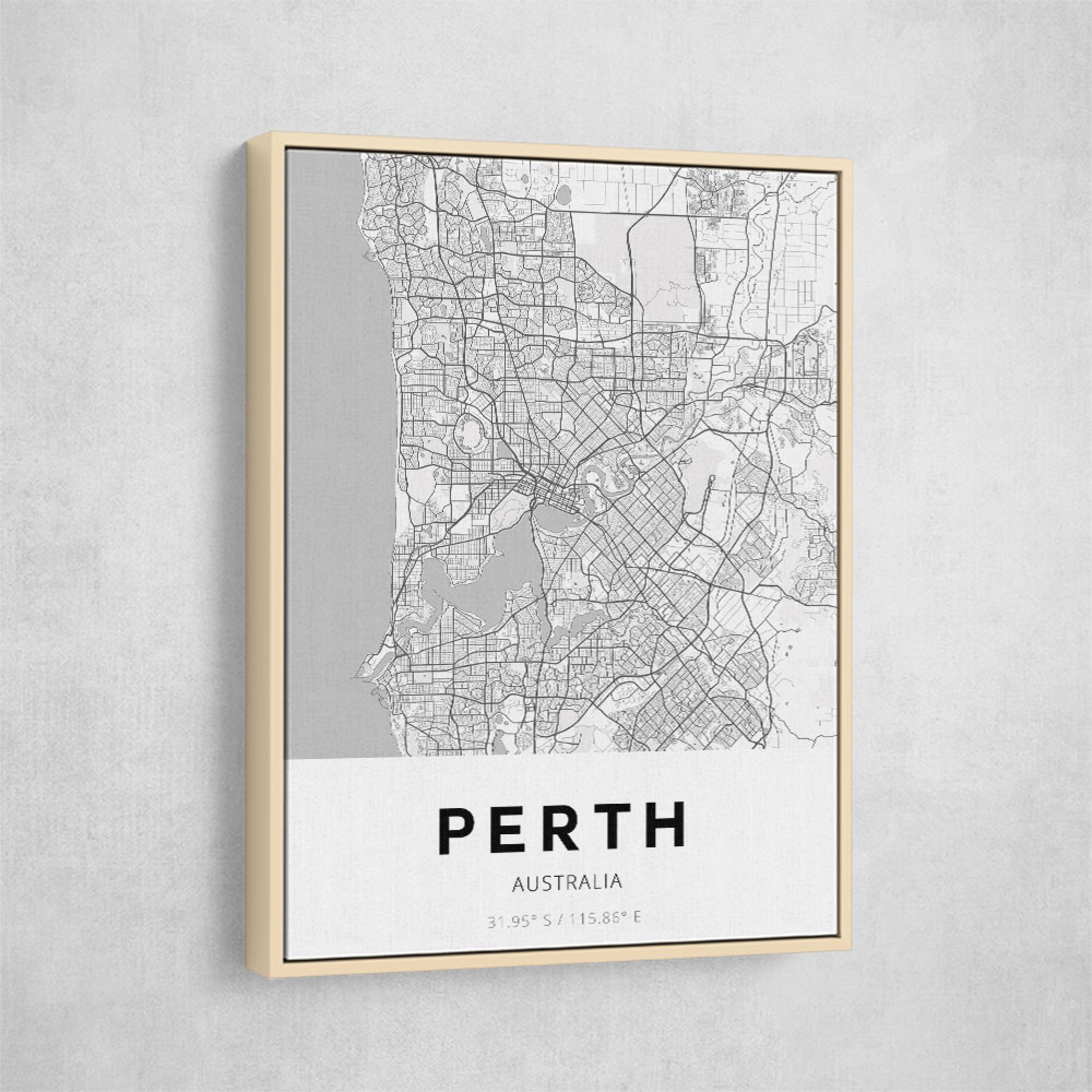 Perth City Map Wall Art
