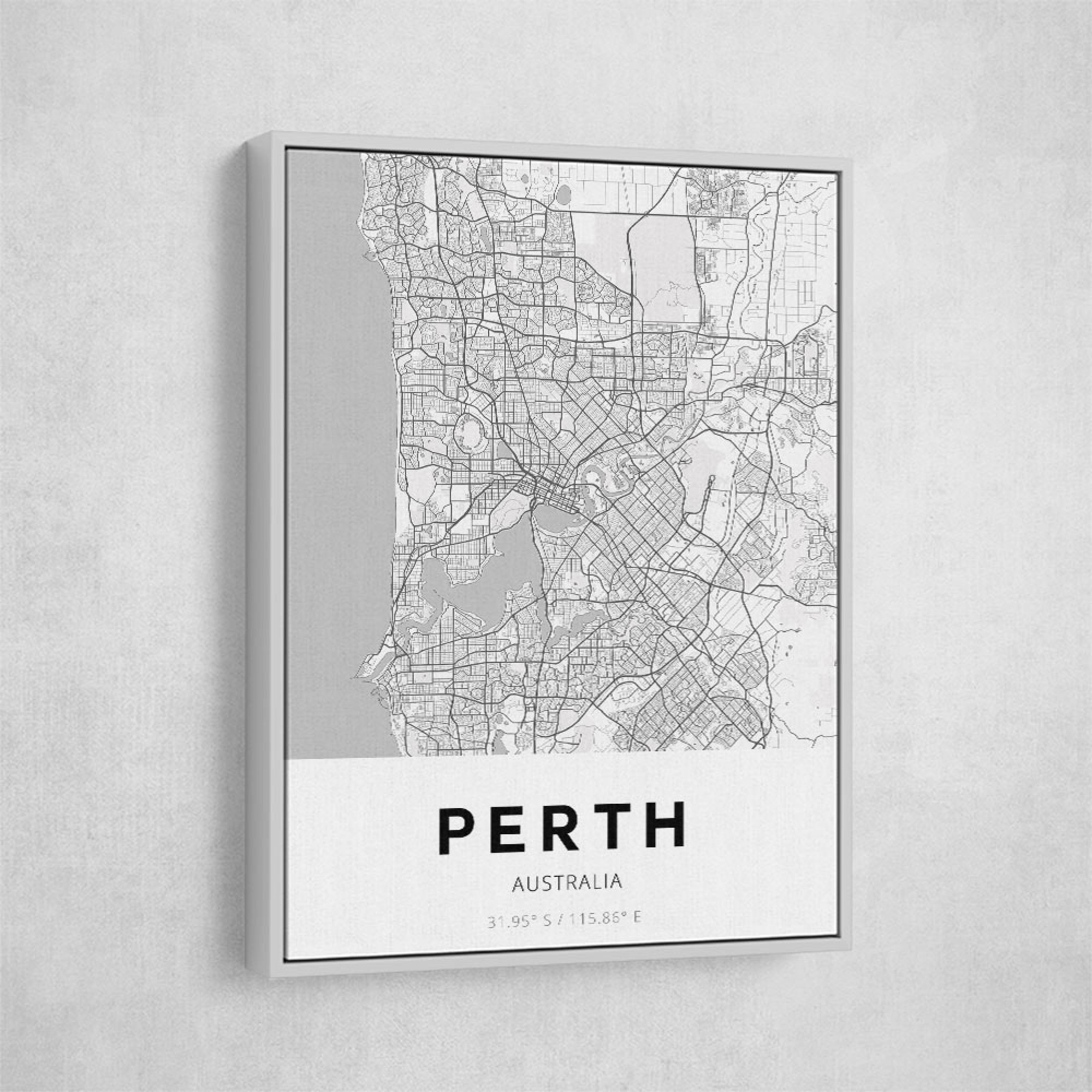 Perth City Map Wall Art