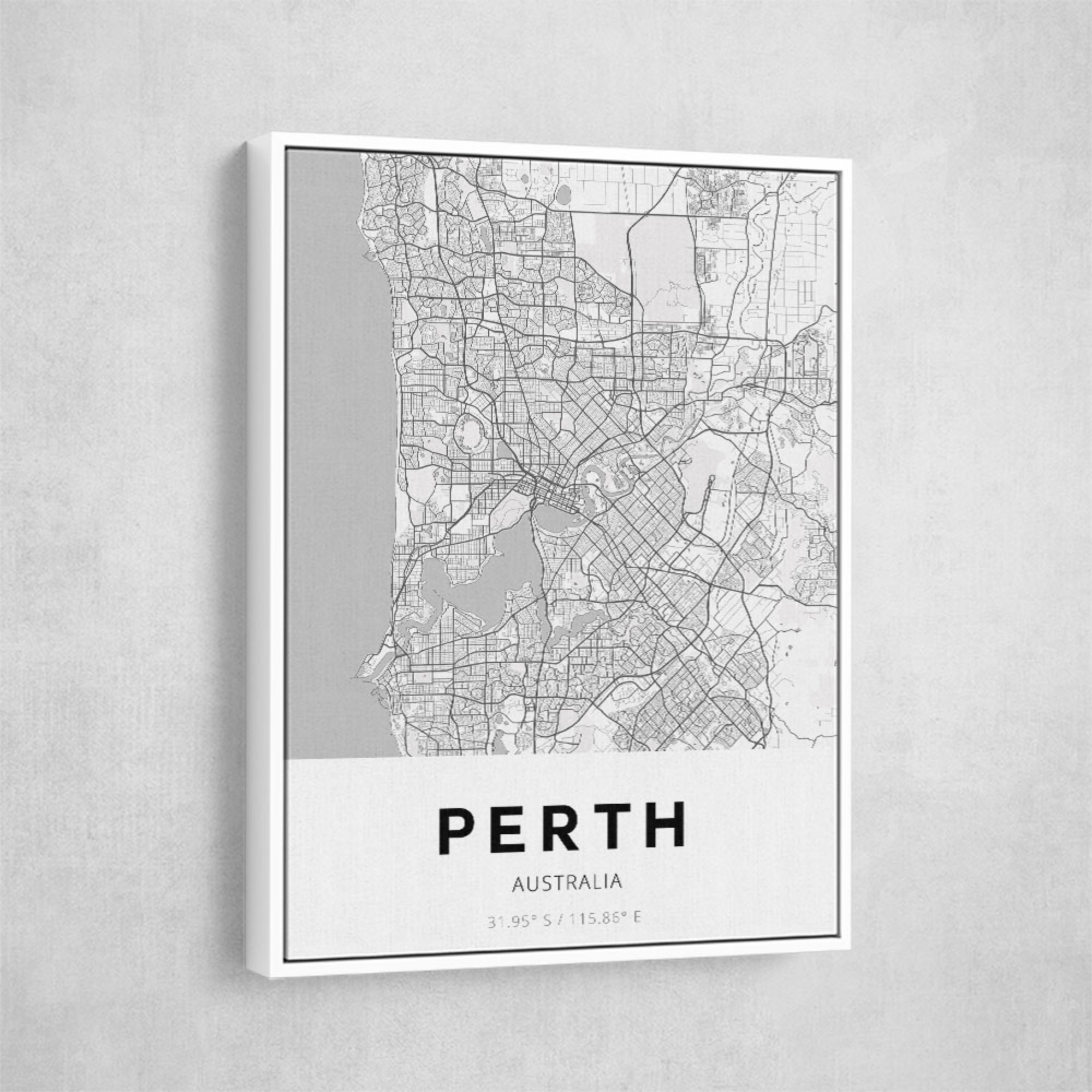 Perth City Map Wall Art