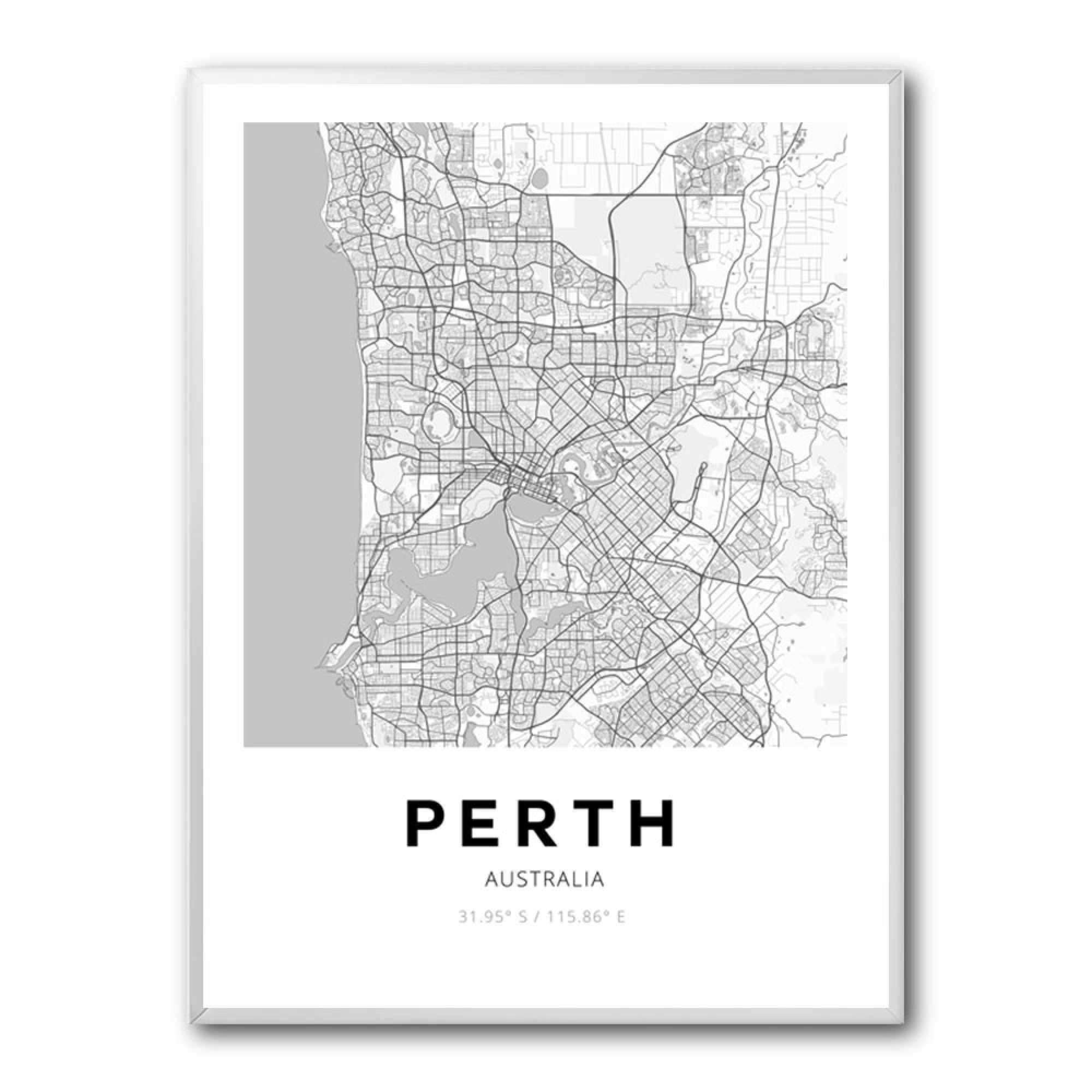 Perth City Map Wall Art