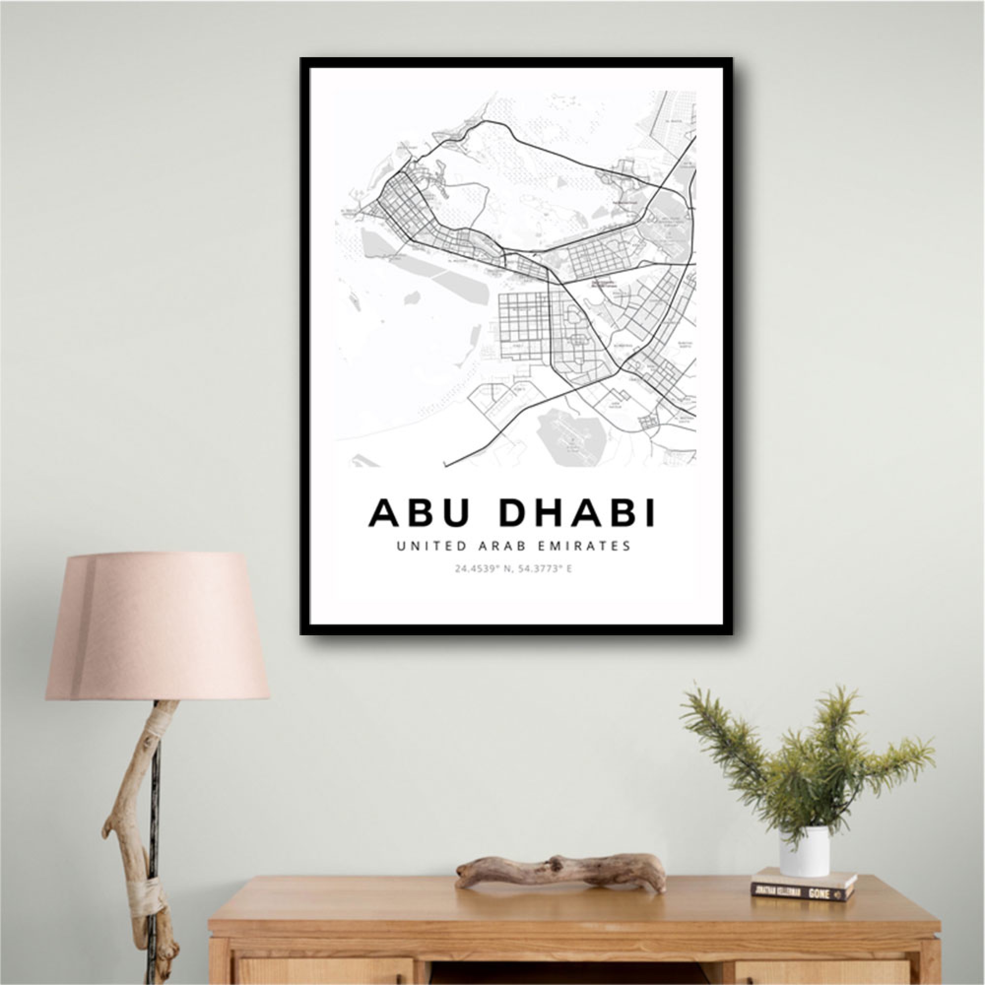 Abu Dhabi City Map Wall Art