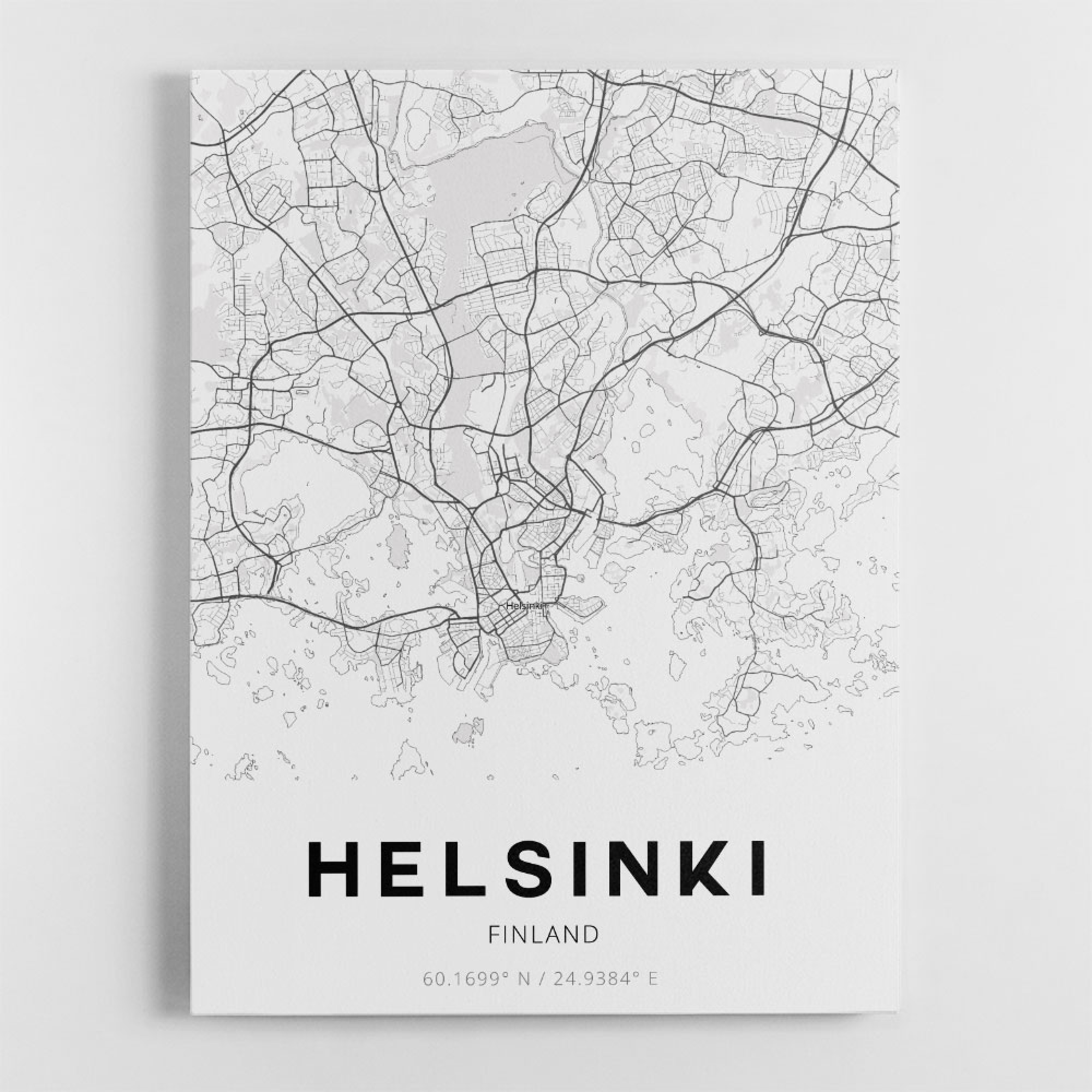 Helsinki City Map Wall Art
