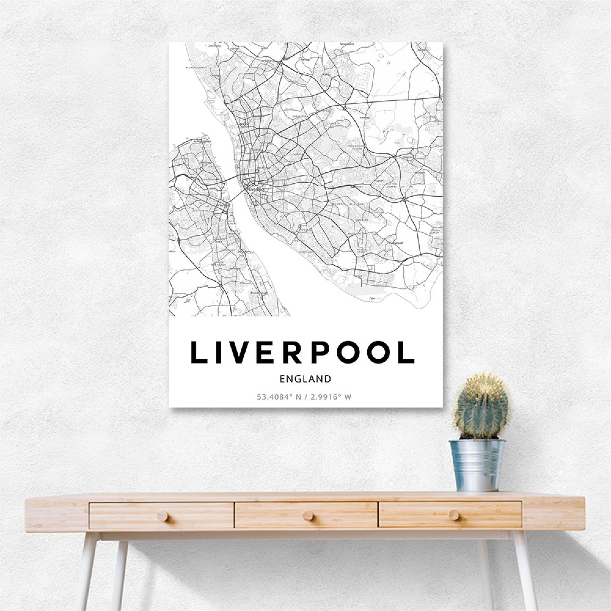 Liverpool City Map Wall Art