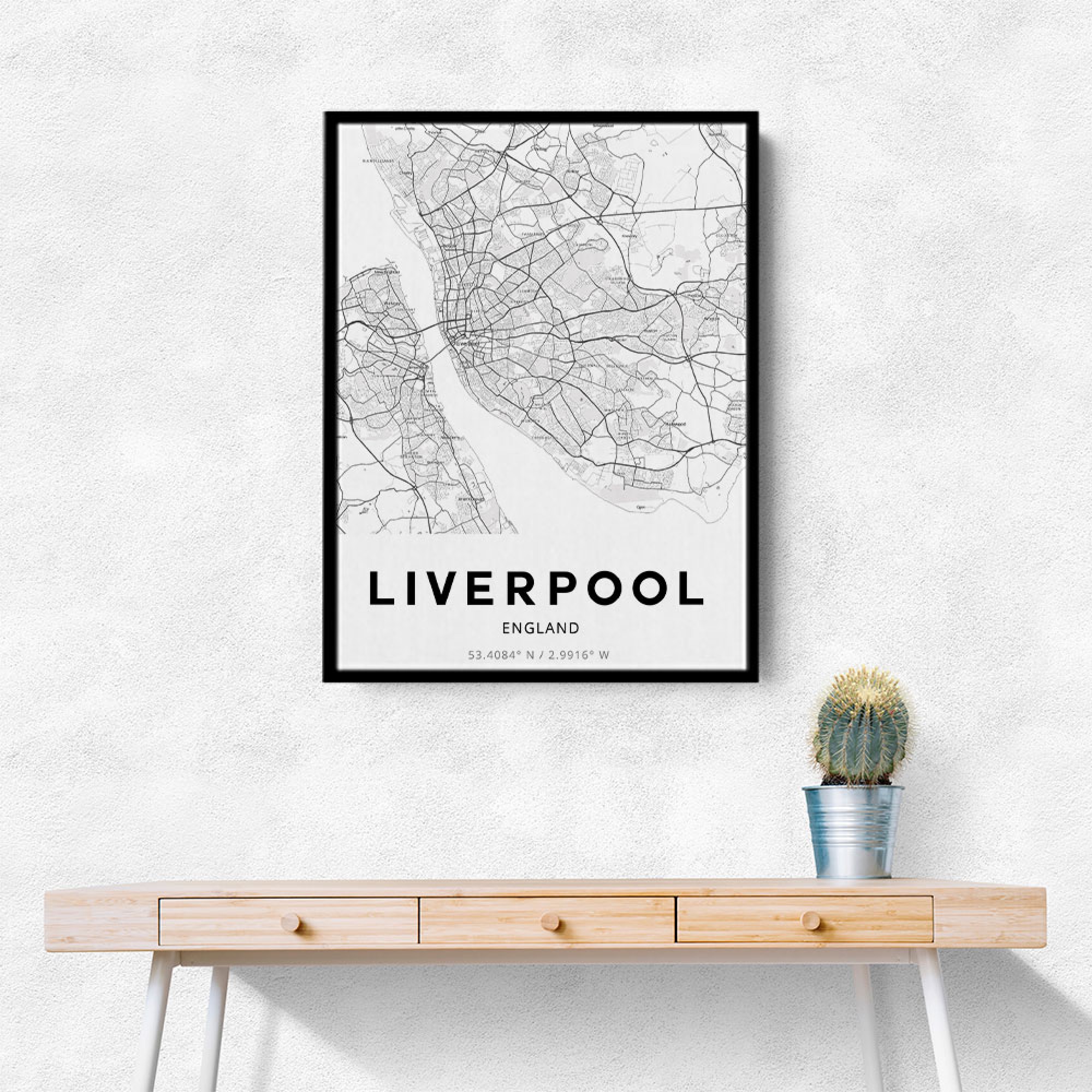 Liverpool City Map Wall Art