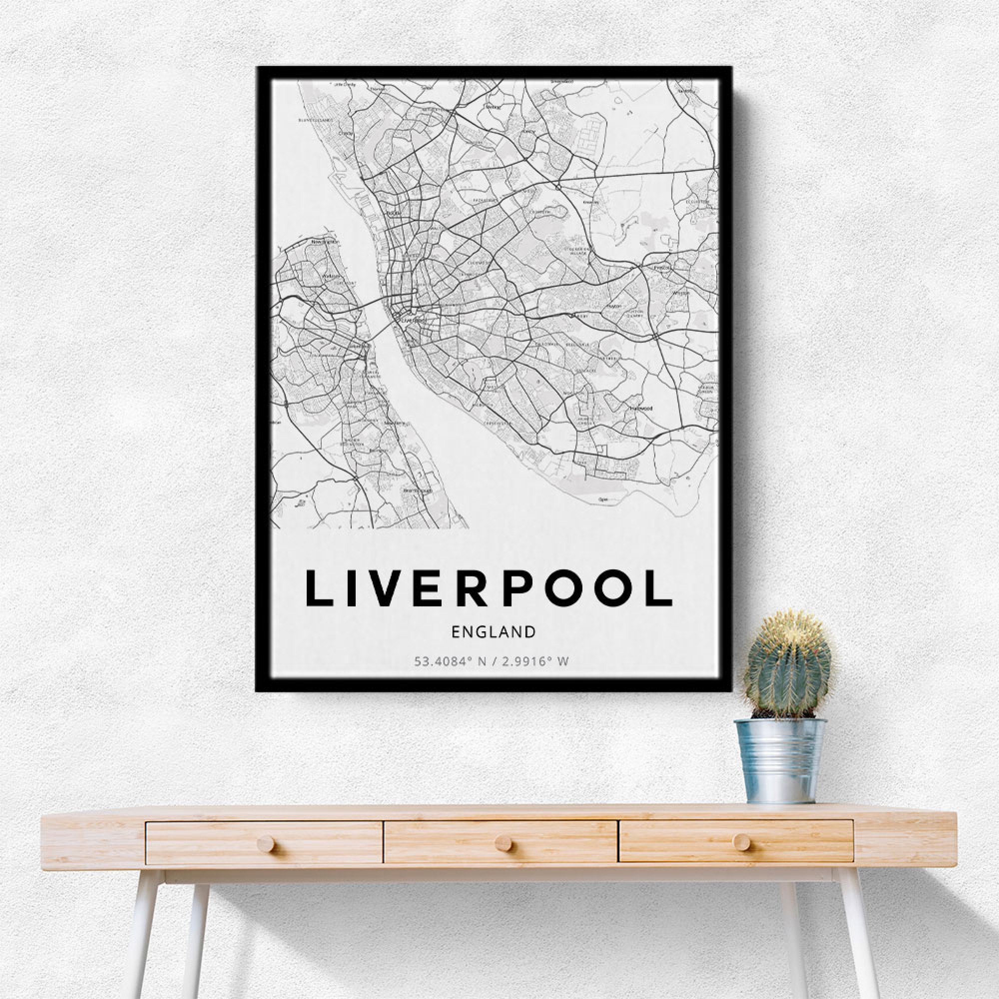 Liverpool City Map Wall Art