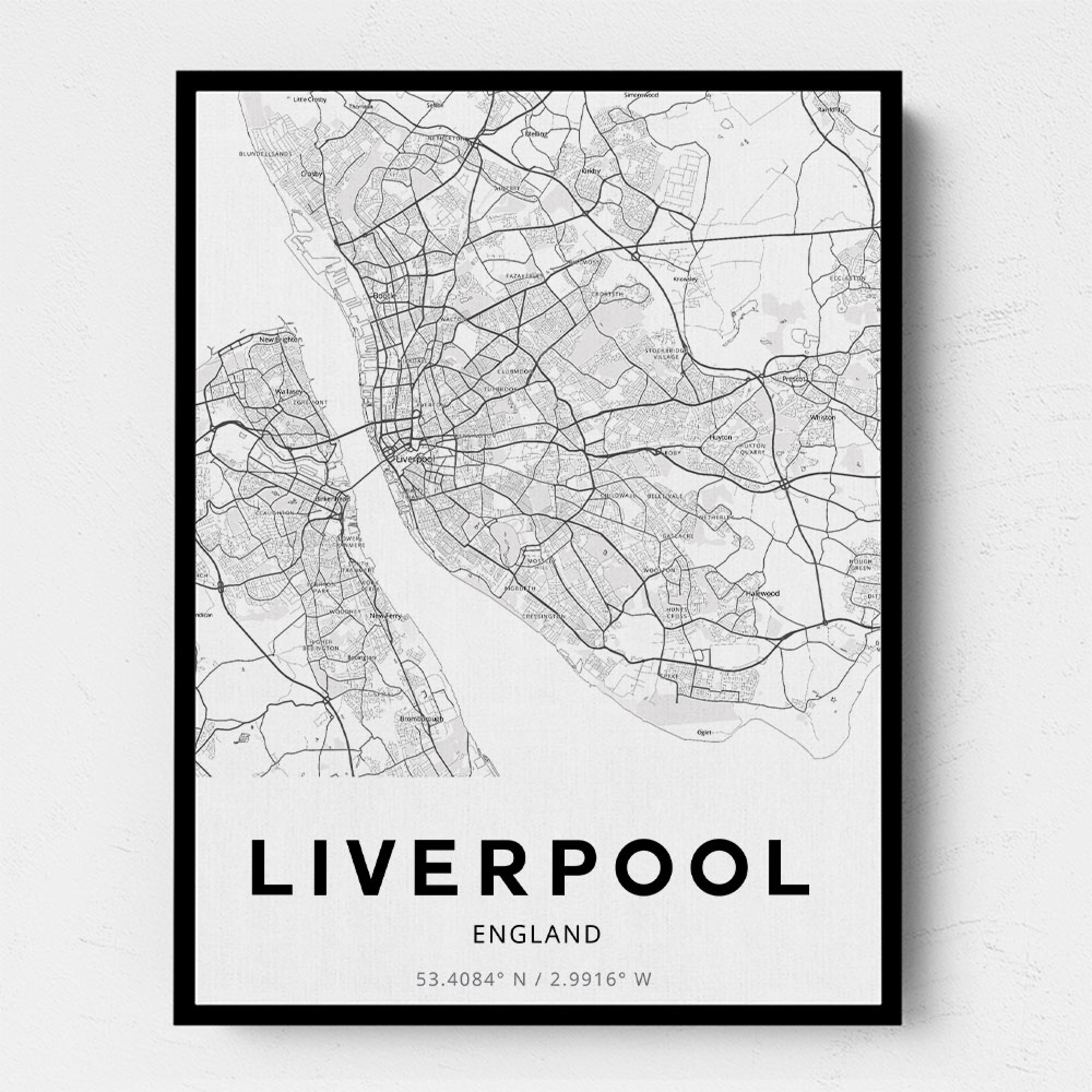 Liverpool City Map Wall Art