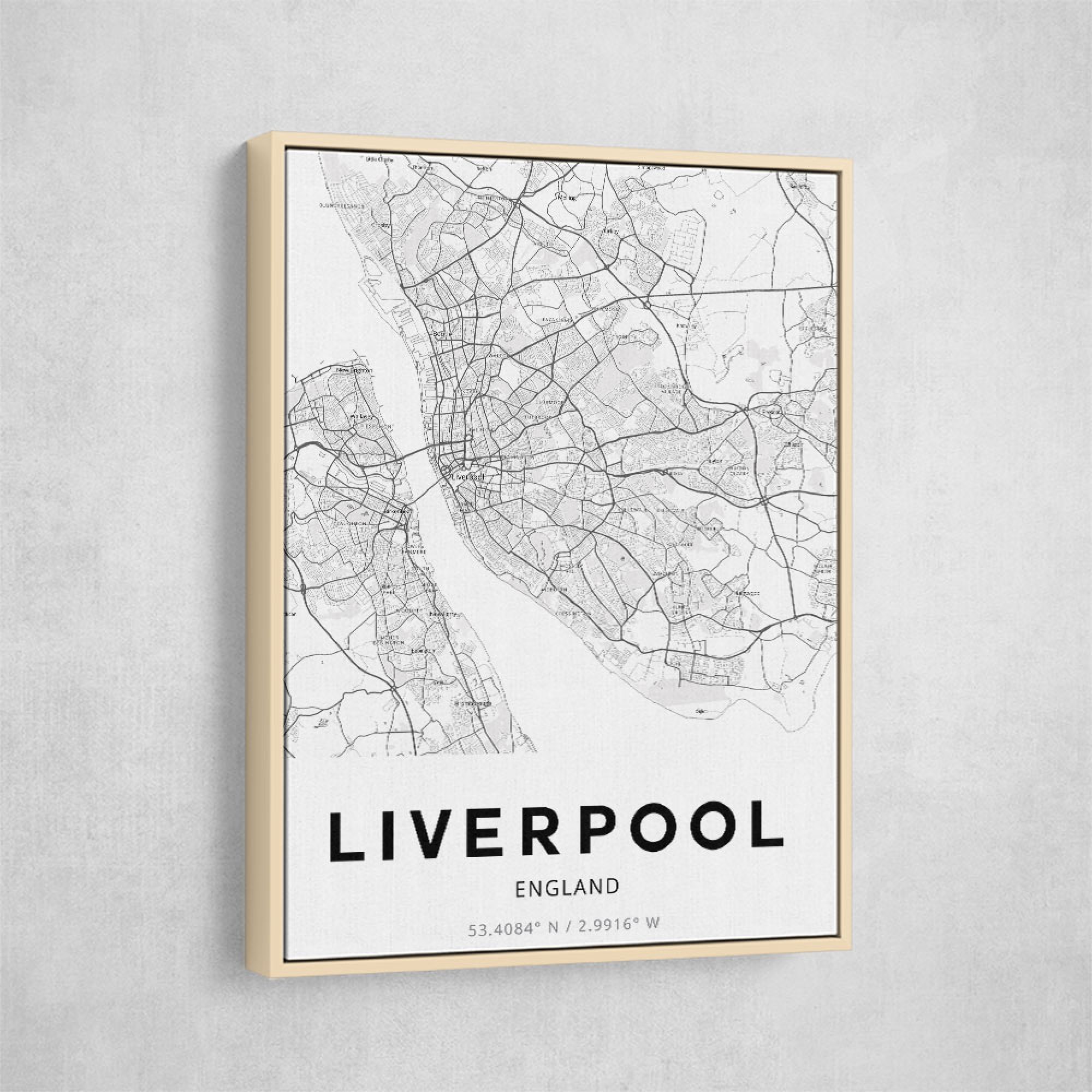 Liverpool City Map Wall Art