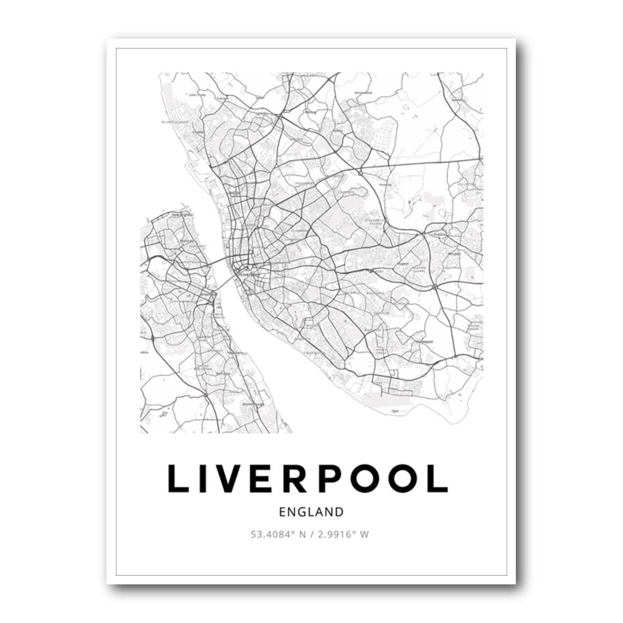 Liverpool City Map Wall Art